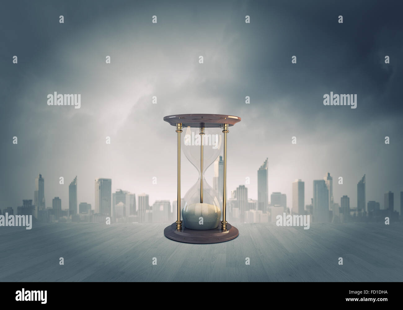 Conceptual image with huge sandglass. Time concept Stock Photo - Alamy
