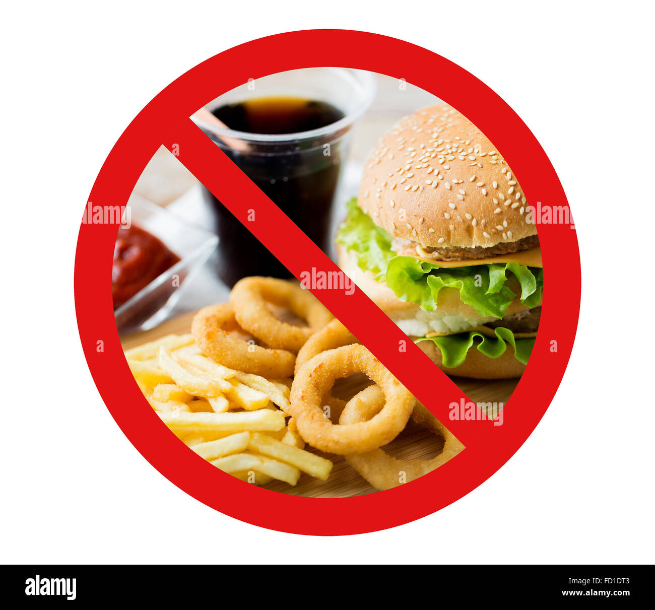 close up of fast food and drink behind no symbol Stock Photo - Alamy
