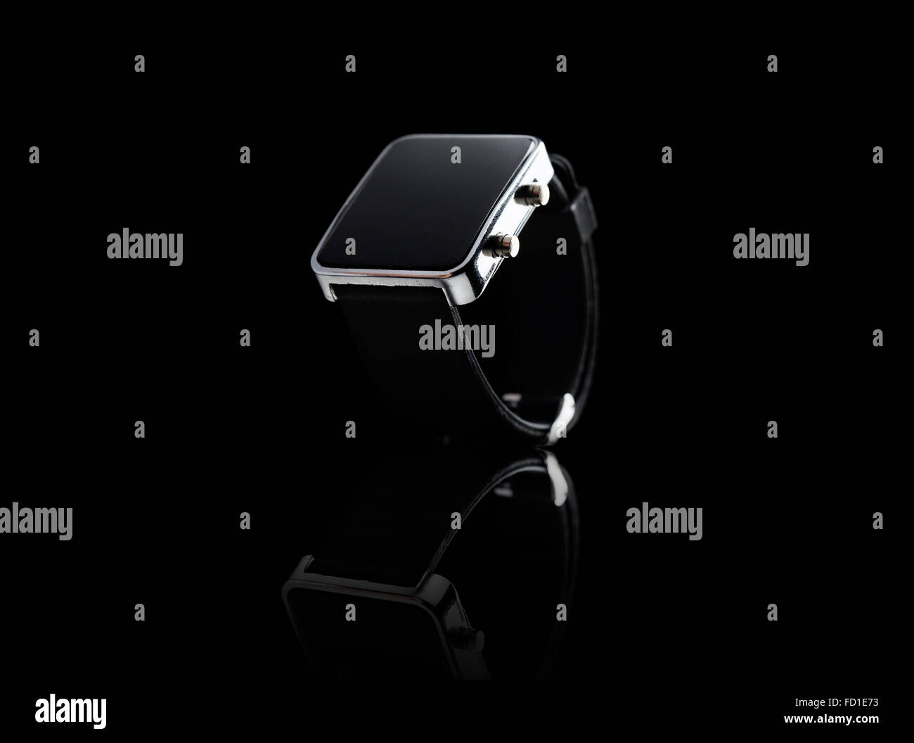 close up of black smart watch Stock Photo - Alamy