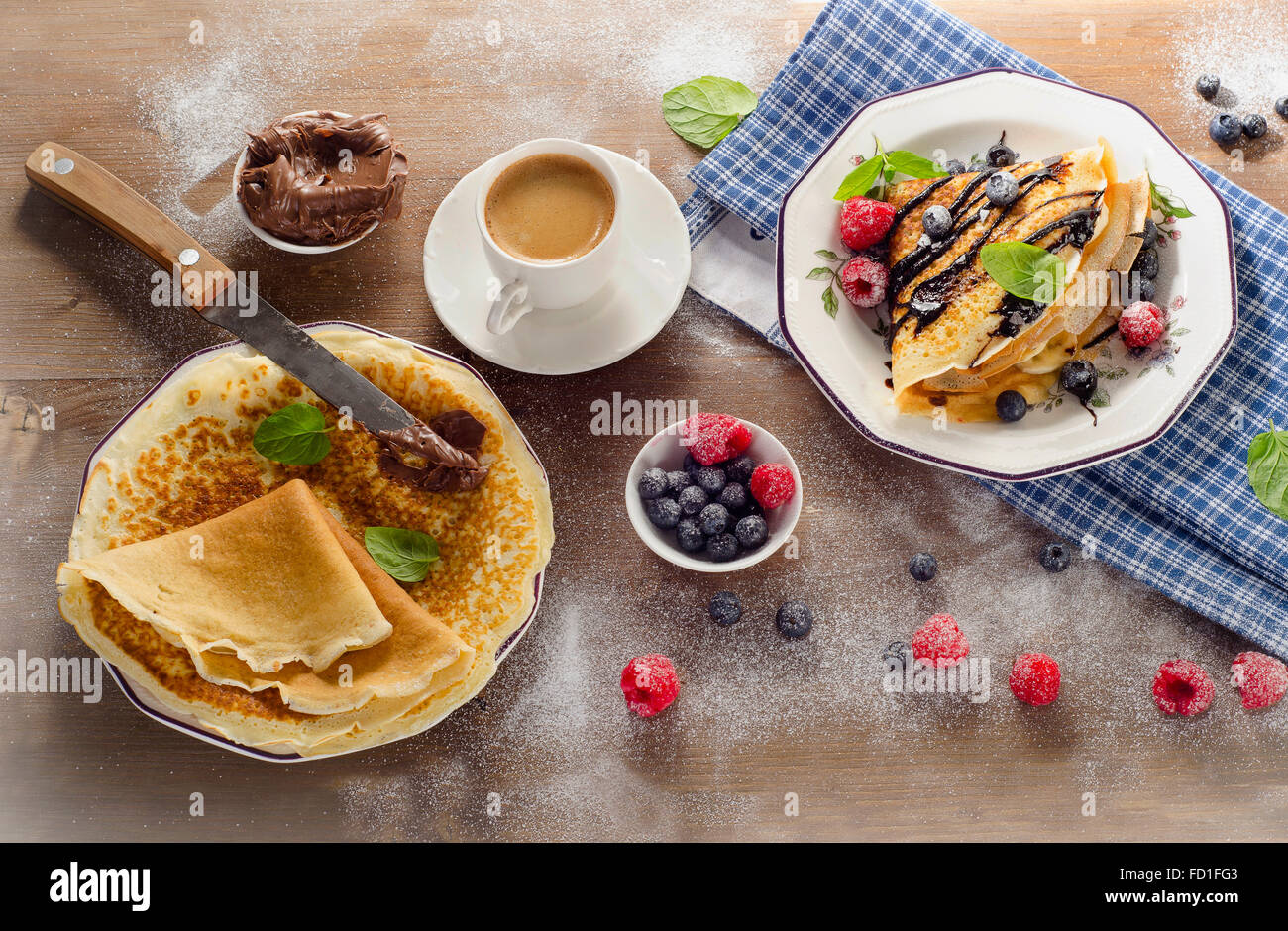 Pancake topping from above hi-res stock photography and images - Alamy