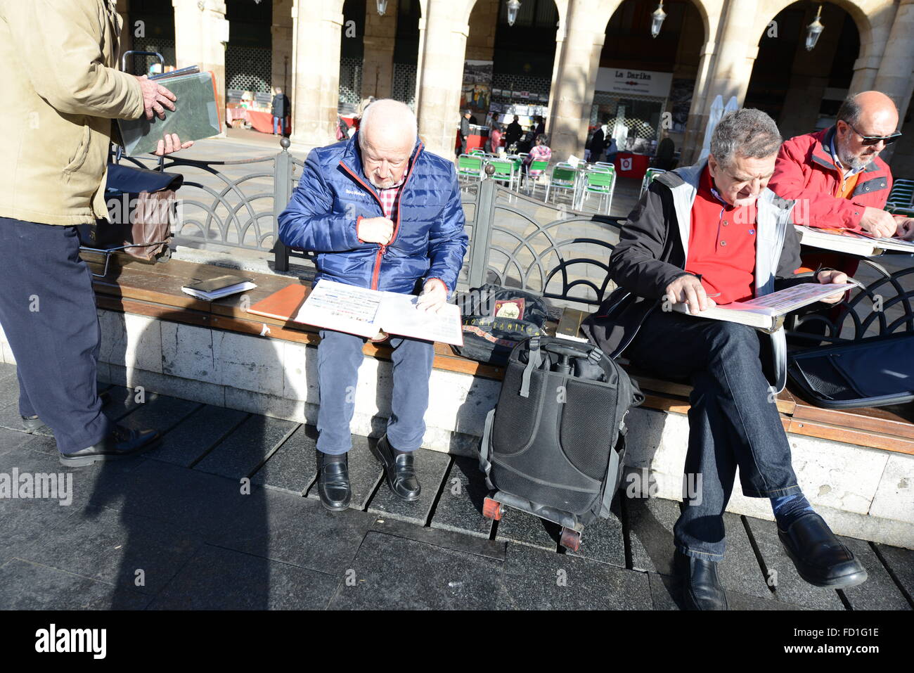 Stamps collectors gather and exchange stamps during the weekend in ...