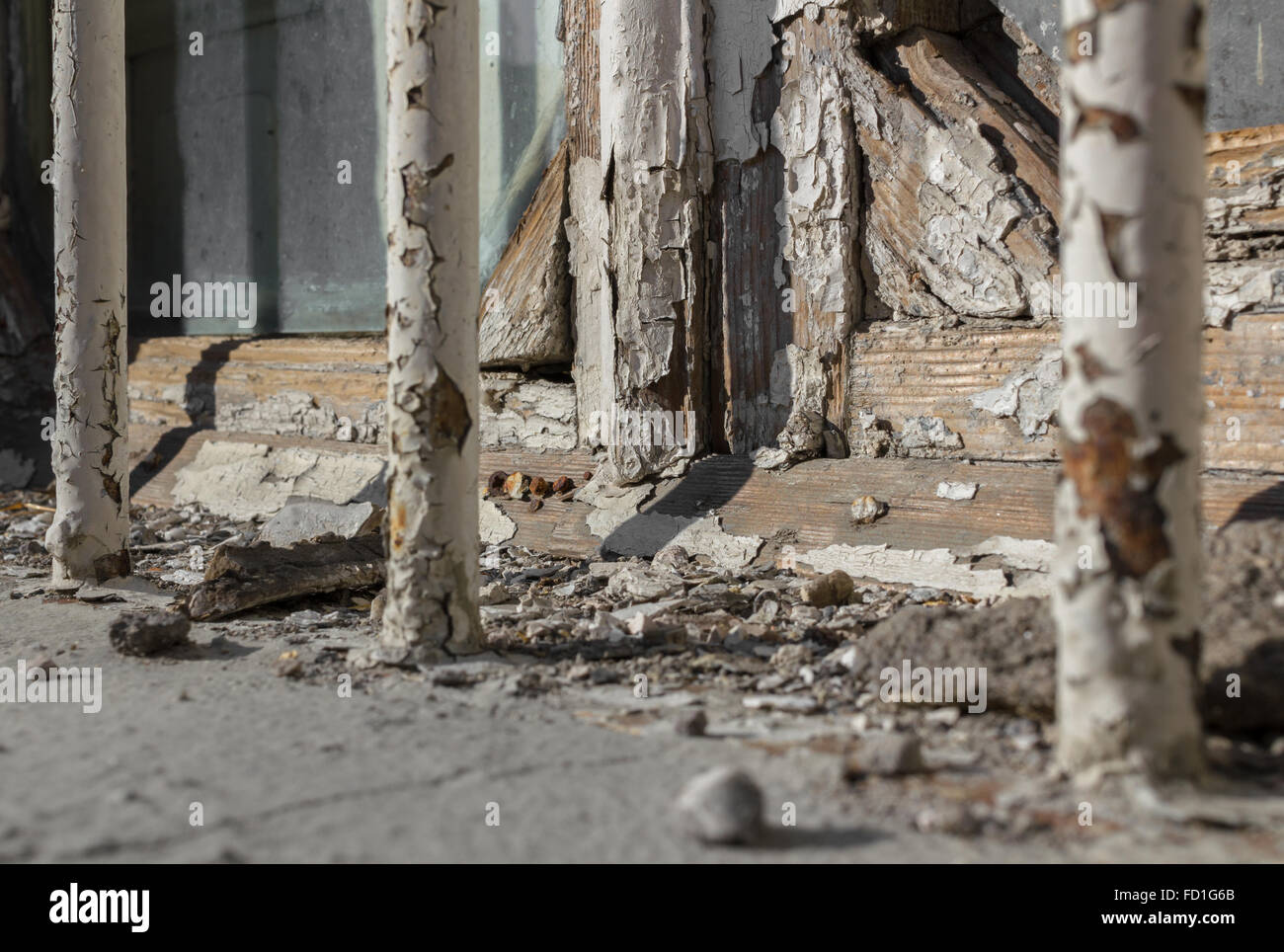 Scratches on a old grungy window. Peeling paint. Extreme close-up Stock ...