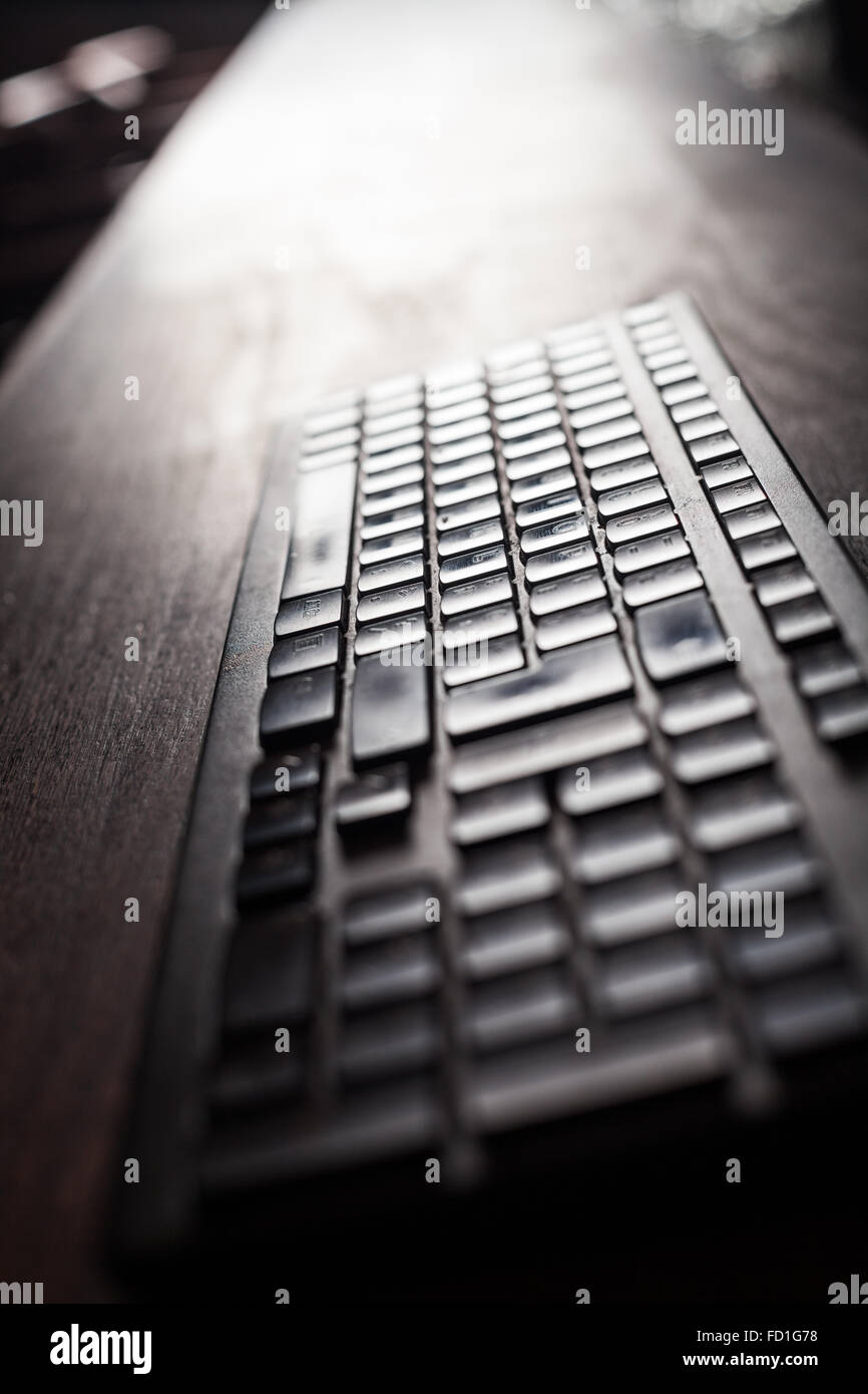 Close up shot of a backlit computer keyboard Stock Photo - Alamy