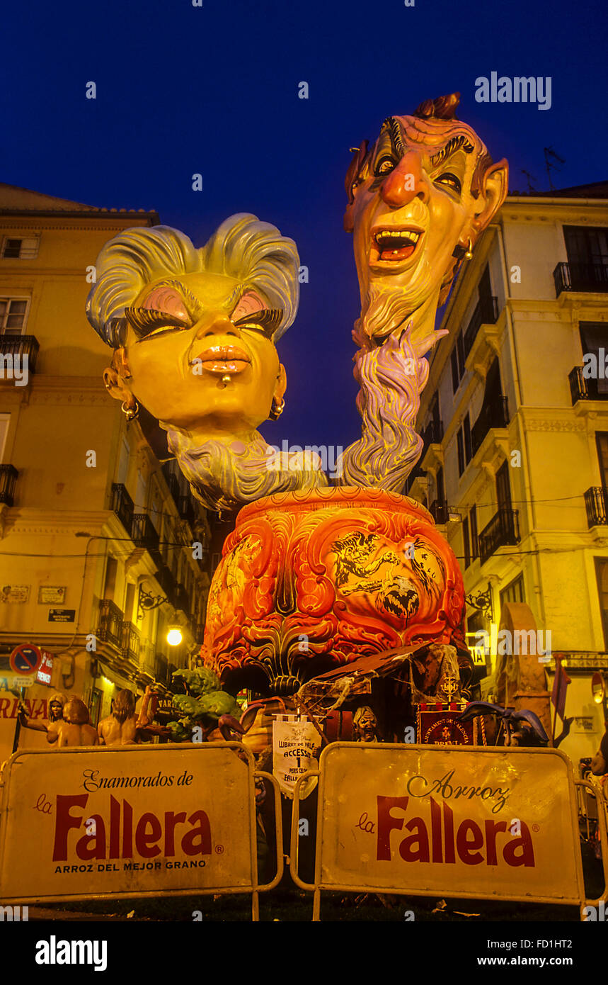 Falla of Pelayo,Fallas festival,Valencia,Spain Stock Photo - Alamy