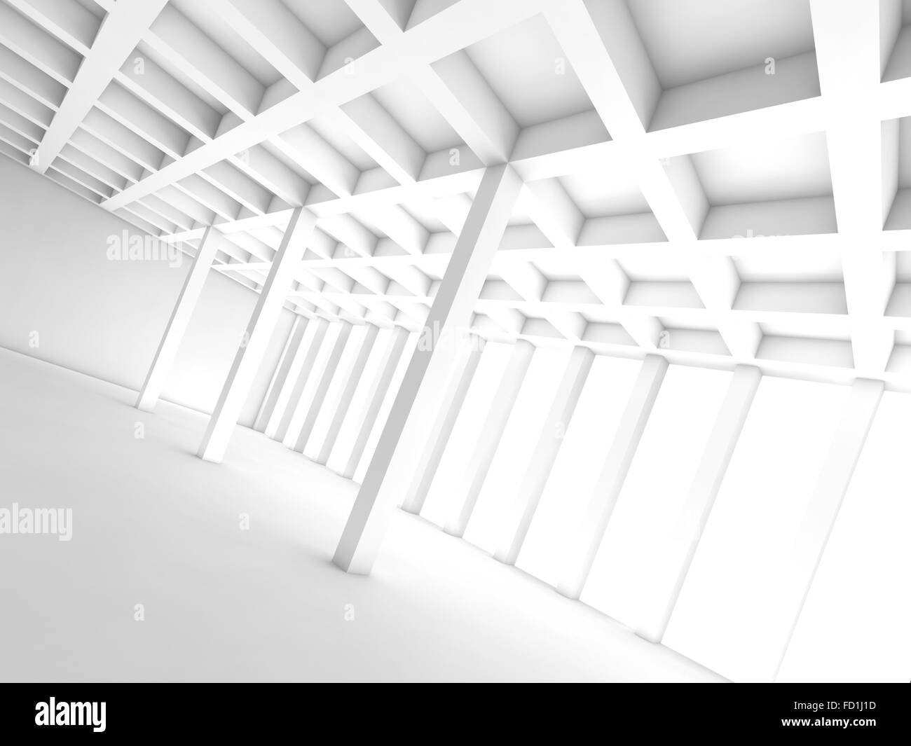 Abstract architecture background with perspective view of white room ...