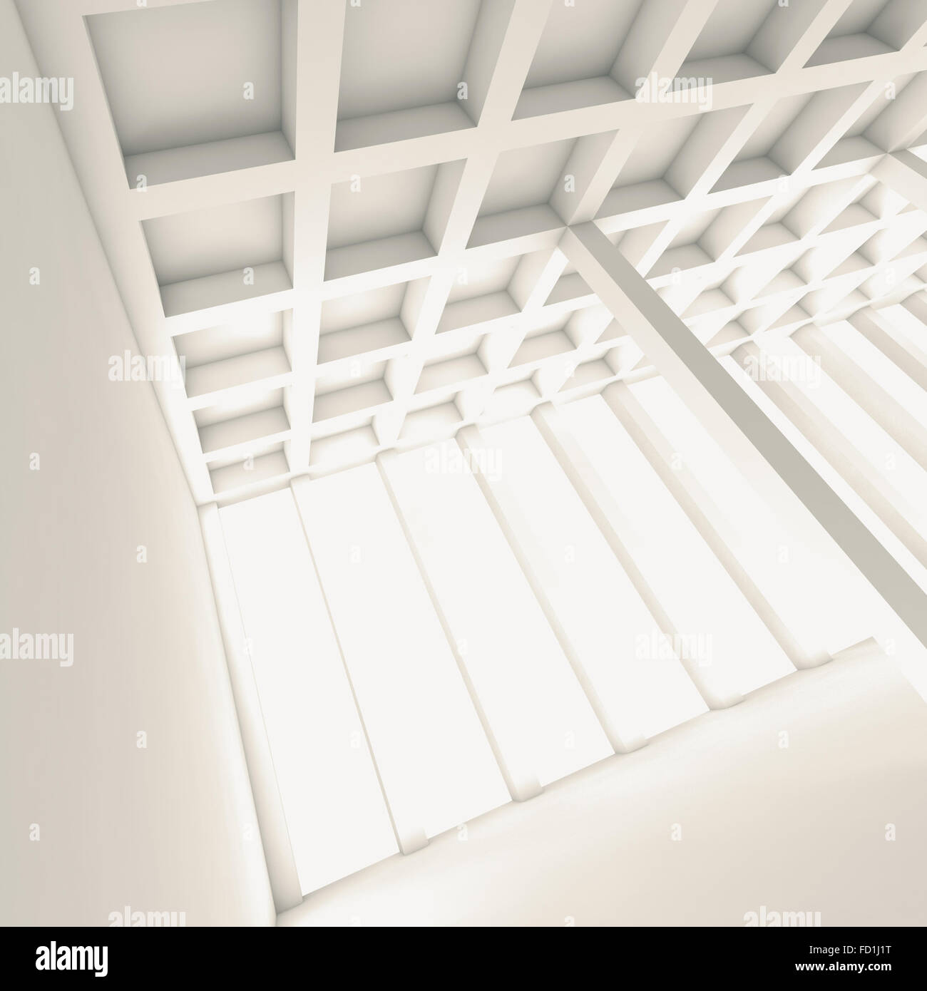 Abstract architecture background, perspective view of an open space ...