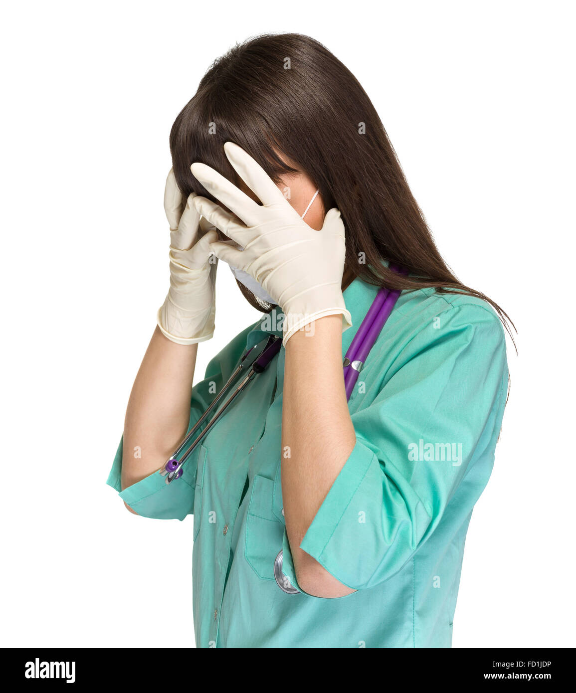 Tired overburdened young woman hi-res stock photography and images - Alamy