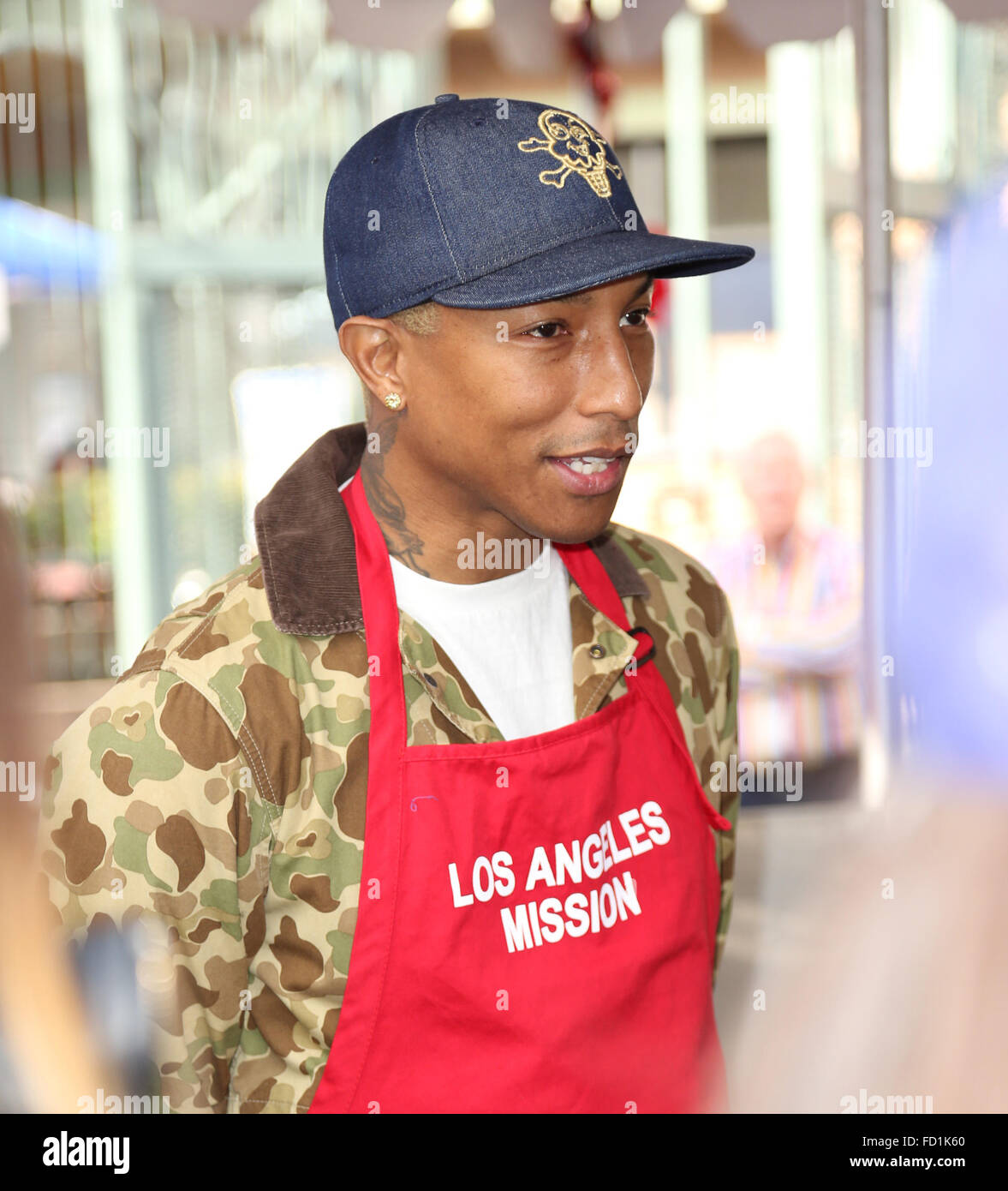 Los Angles Mission Christmas Meal to the Homeless Featuring: Pharrell ...