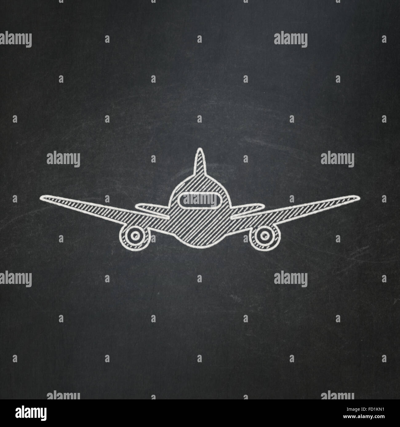 Vacation concept: Aircraft on chalkboard background Stock Photo - Alamy