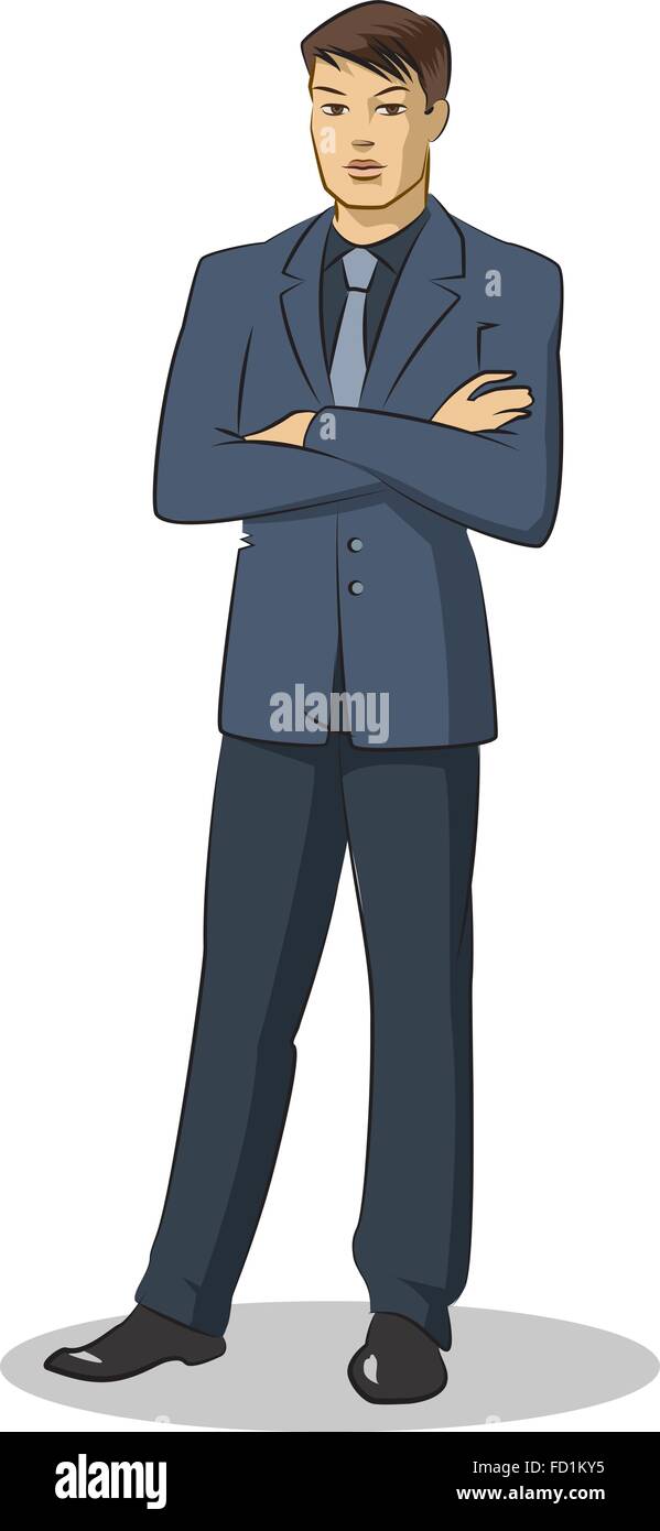 Businessman standing. Vector illustration isolated on a white ...