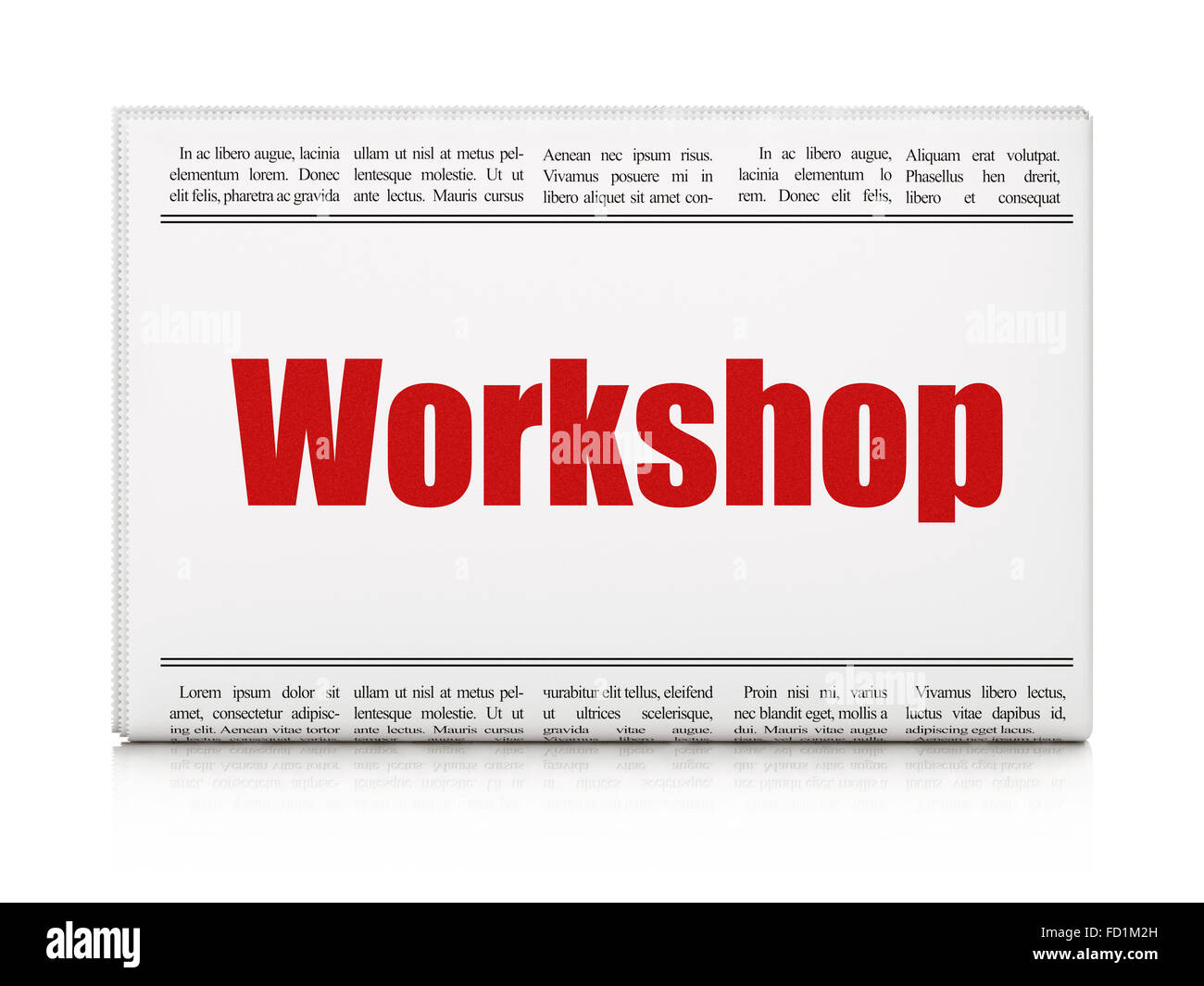 Studying concept: newspaper headline Workshop Stock Photo - Alamy