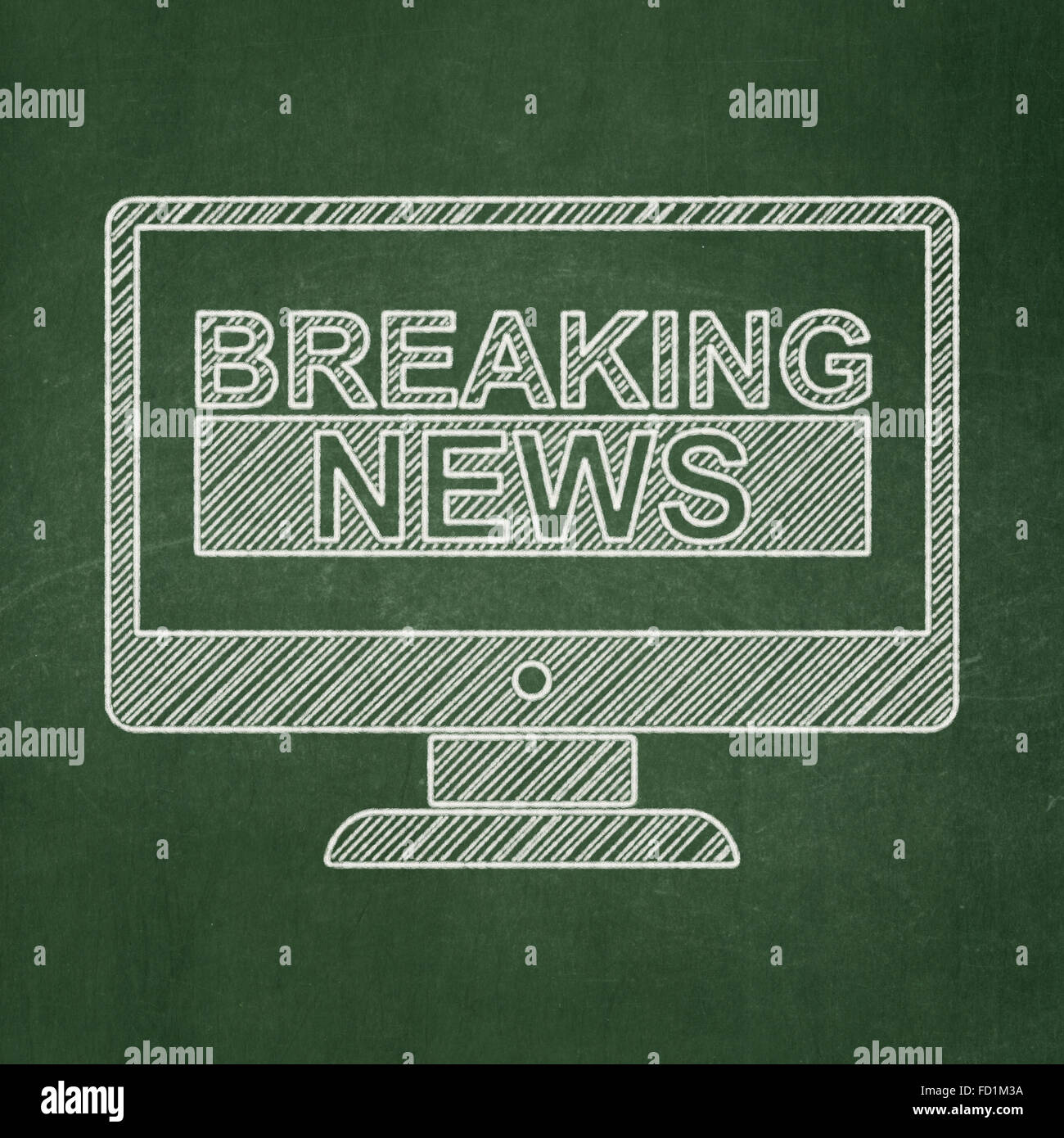 News concept: Breaking News On Screen on chalkboard background Stock ...