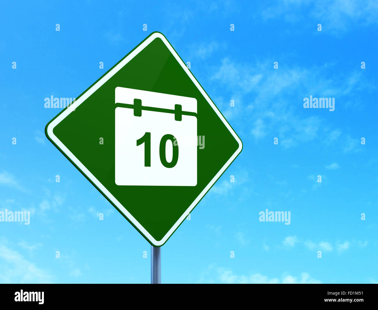 Time concept: Calendar on road sign background Stock Photo - Alamy