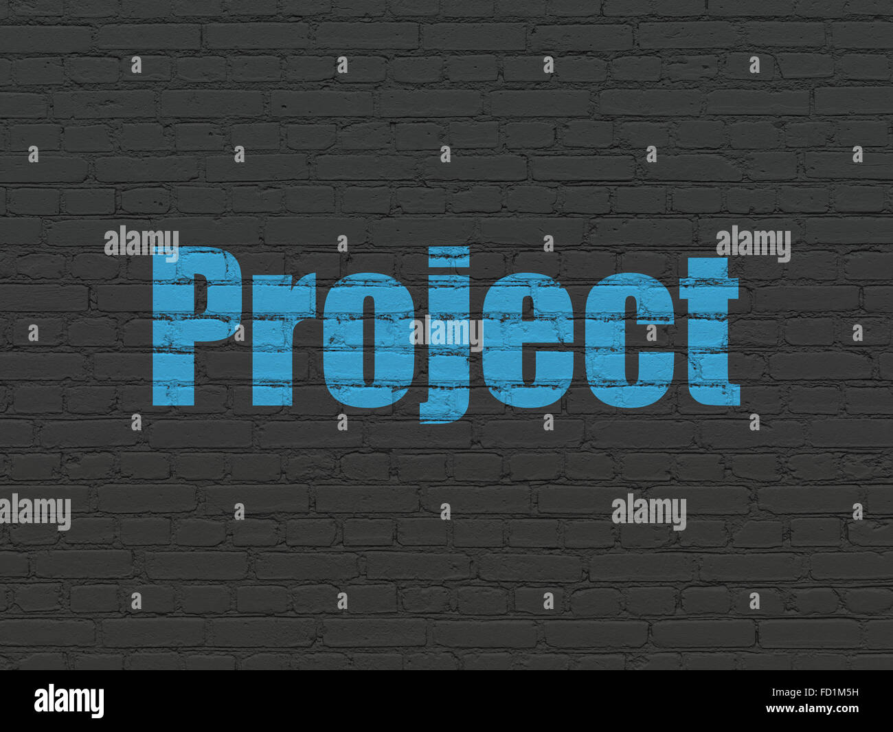 Business concept: Project on wall background Stock Photo - Alamy