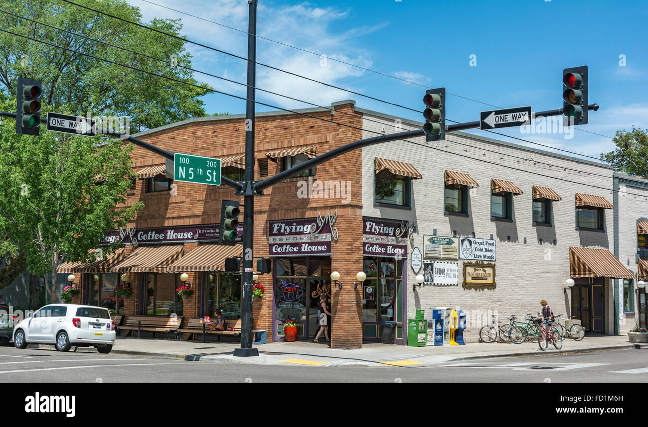 Idaho, Old Boise Historic District, coffee house Stock Photo - Alamy