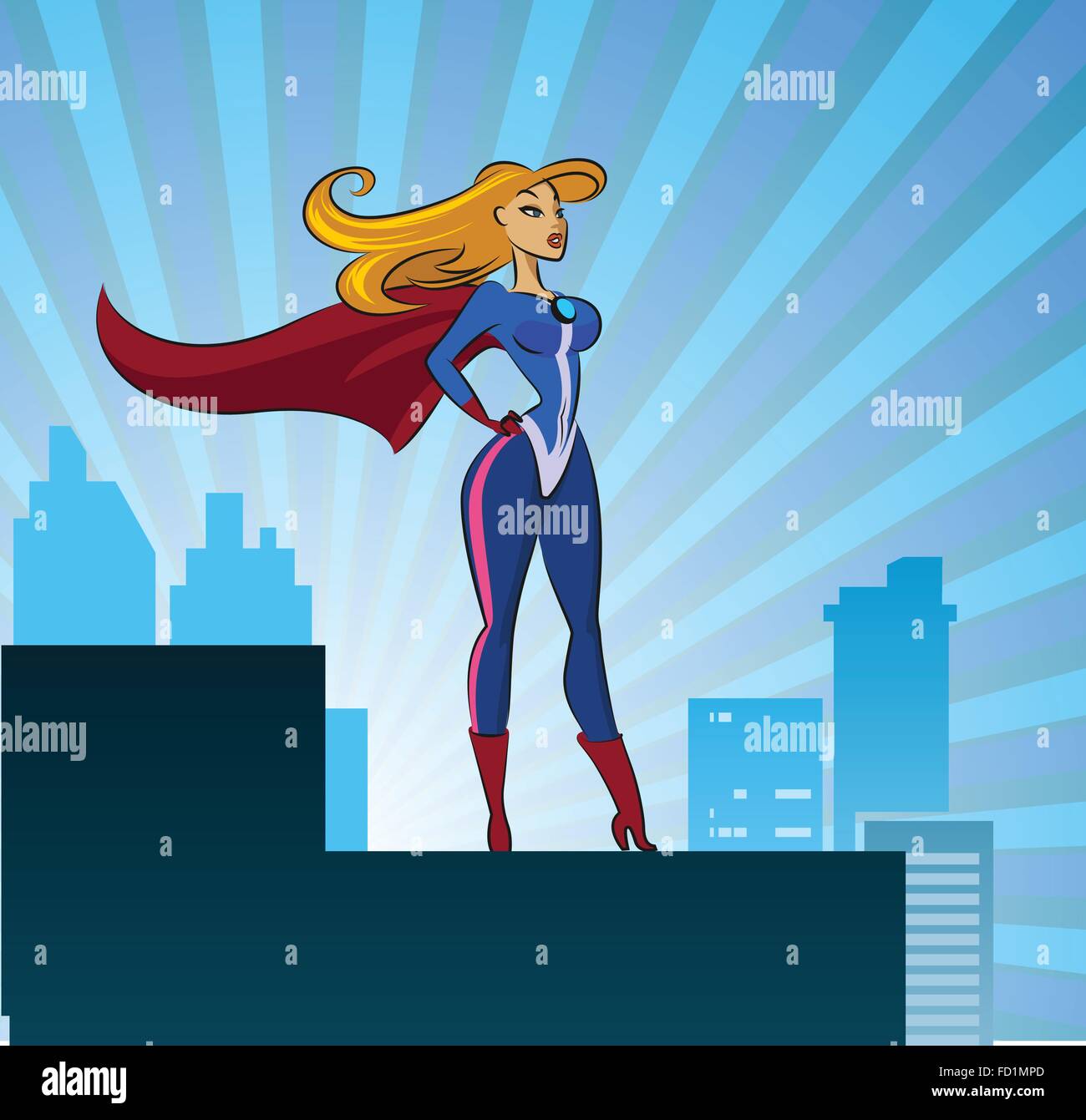 Female superhero illustration hi-res stock photography and images - Alamy