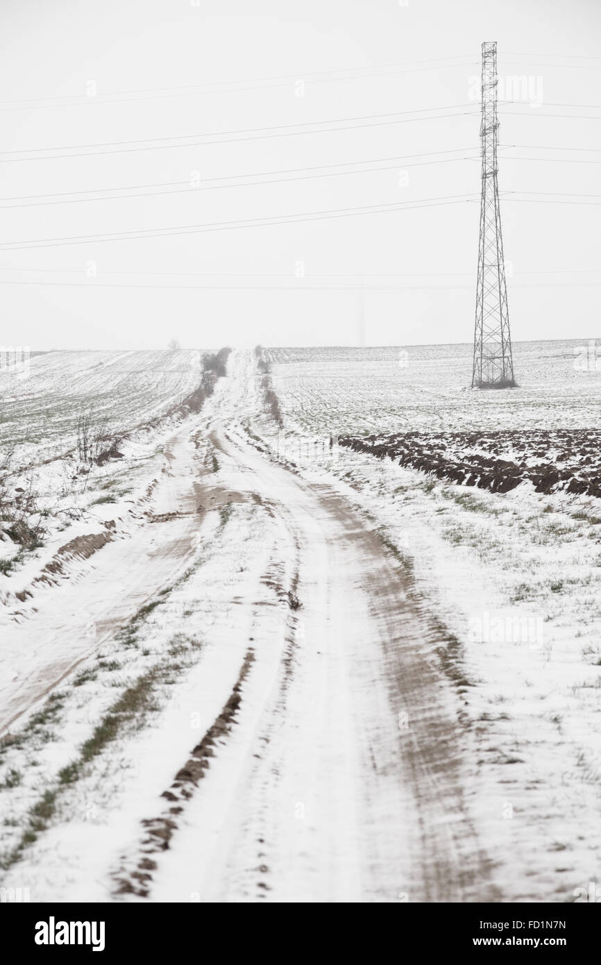 snow winter landscape during bad weather conditions Stock Photo - Alamy