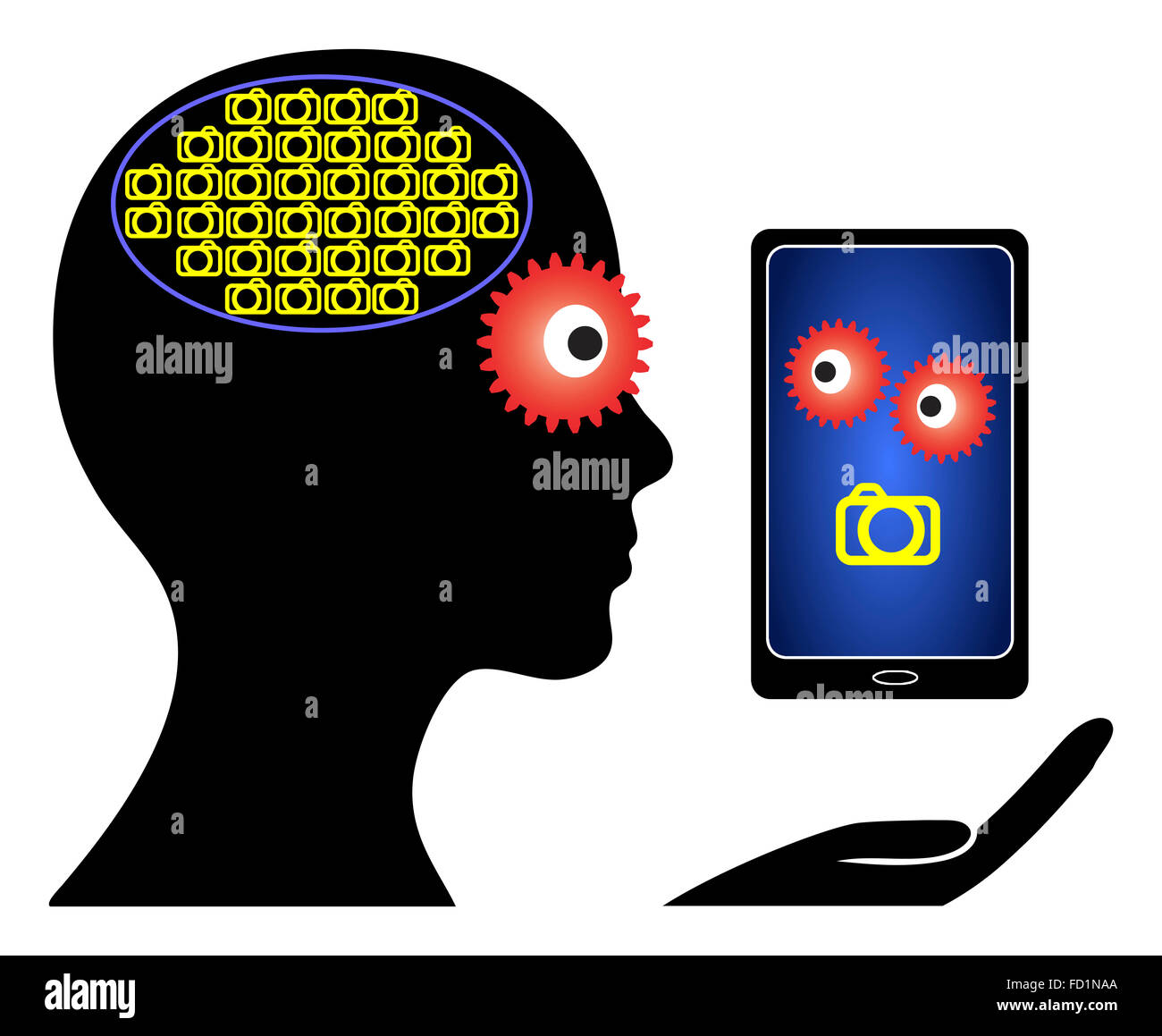 Woman smart phone addiction Cut Out Stock Images & Pictures - Alamy