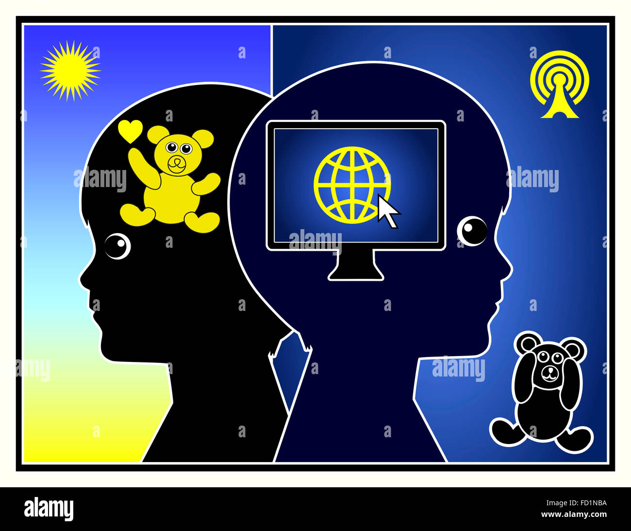 Technology changes Childhood Stock Photo - Alamy