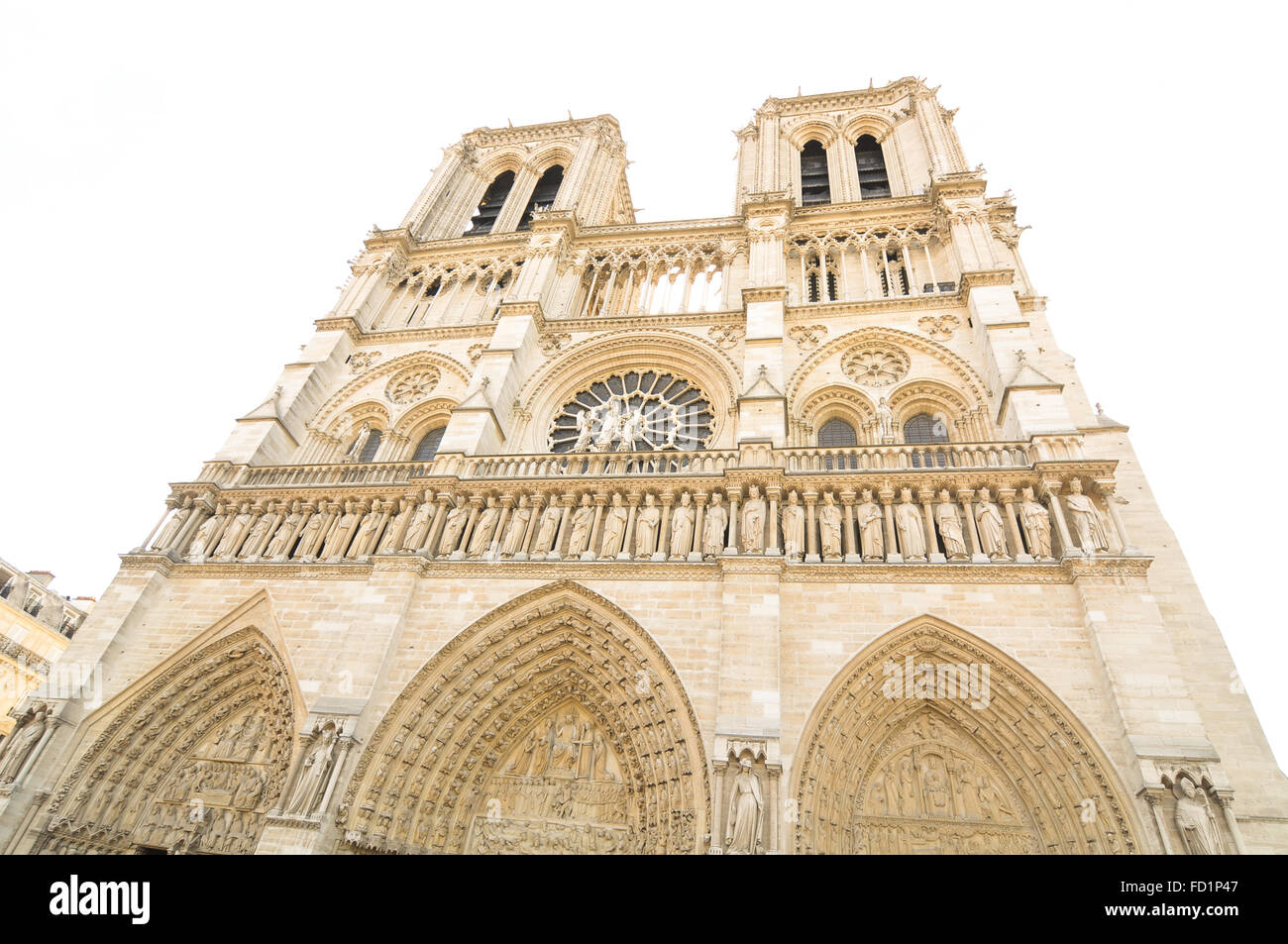 Architectural detail of the Notre-Dame cathedral in Paris, France Stock ...