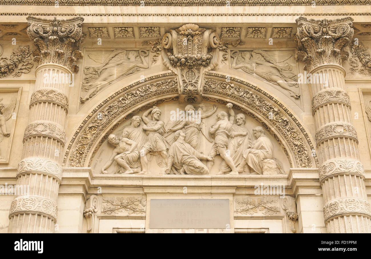 Architectural detail of medieval architecture in Paris, France Stock ...