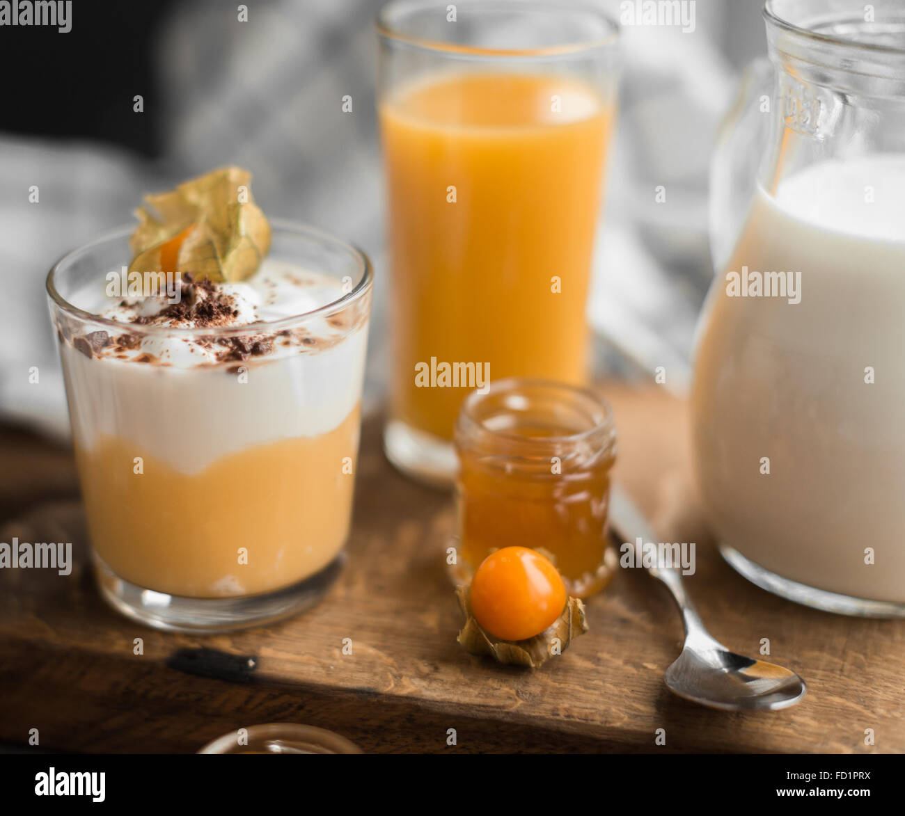 white-orange sweet breakfast Stock Photo - Alamy
