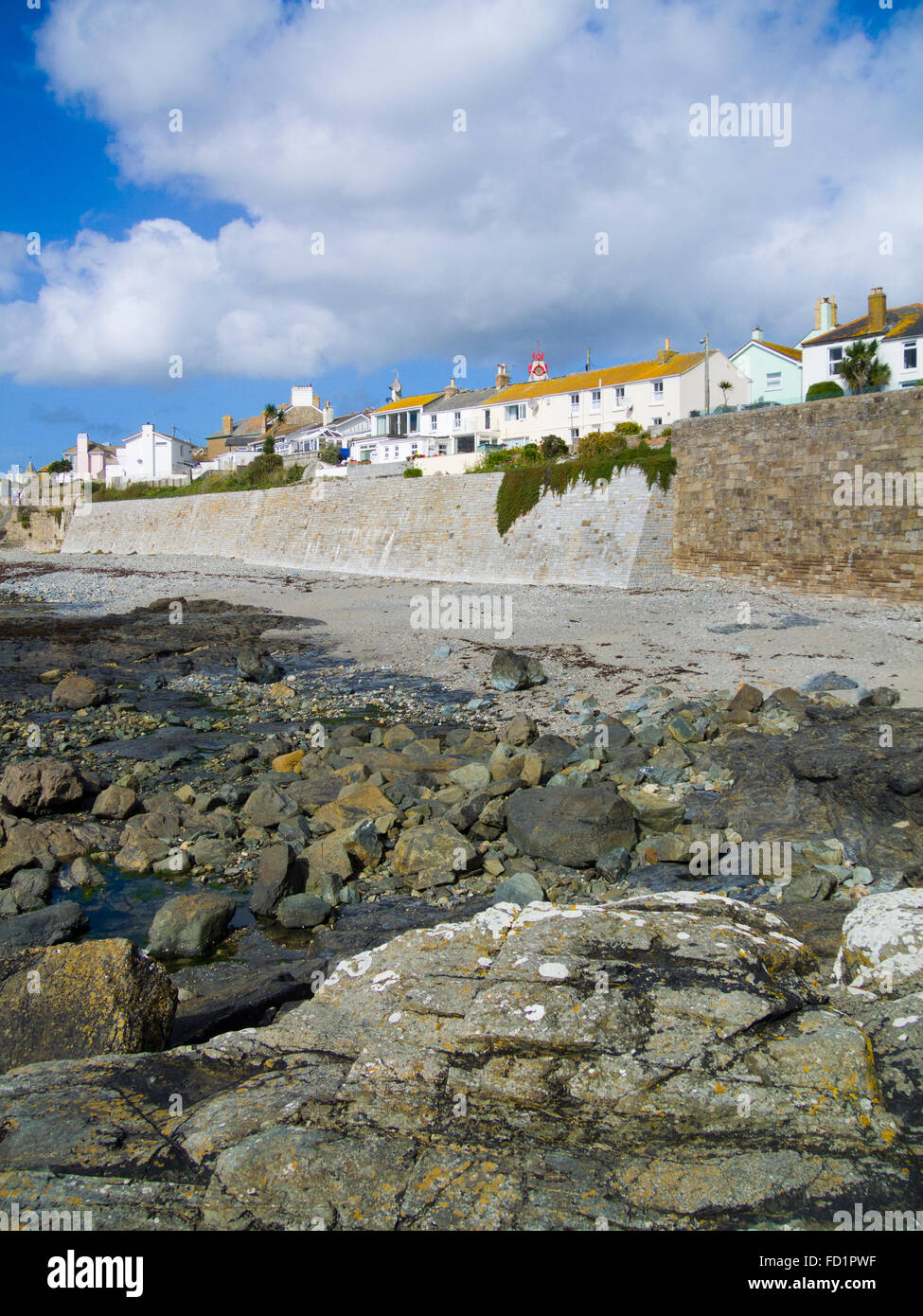 Marazion Town Seafront, Mount Bay, Cornwall, England, UK Stock Photo ...