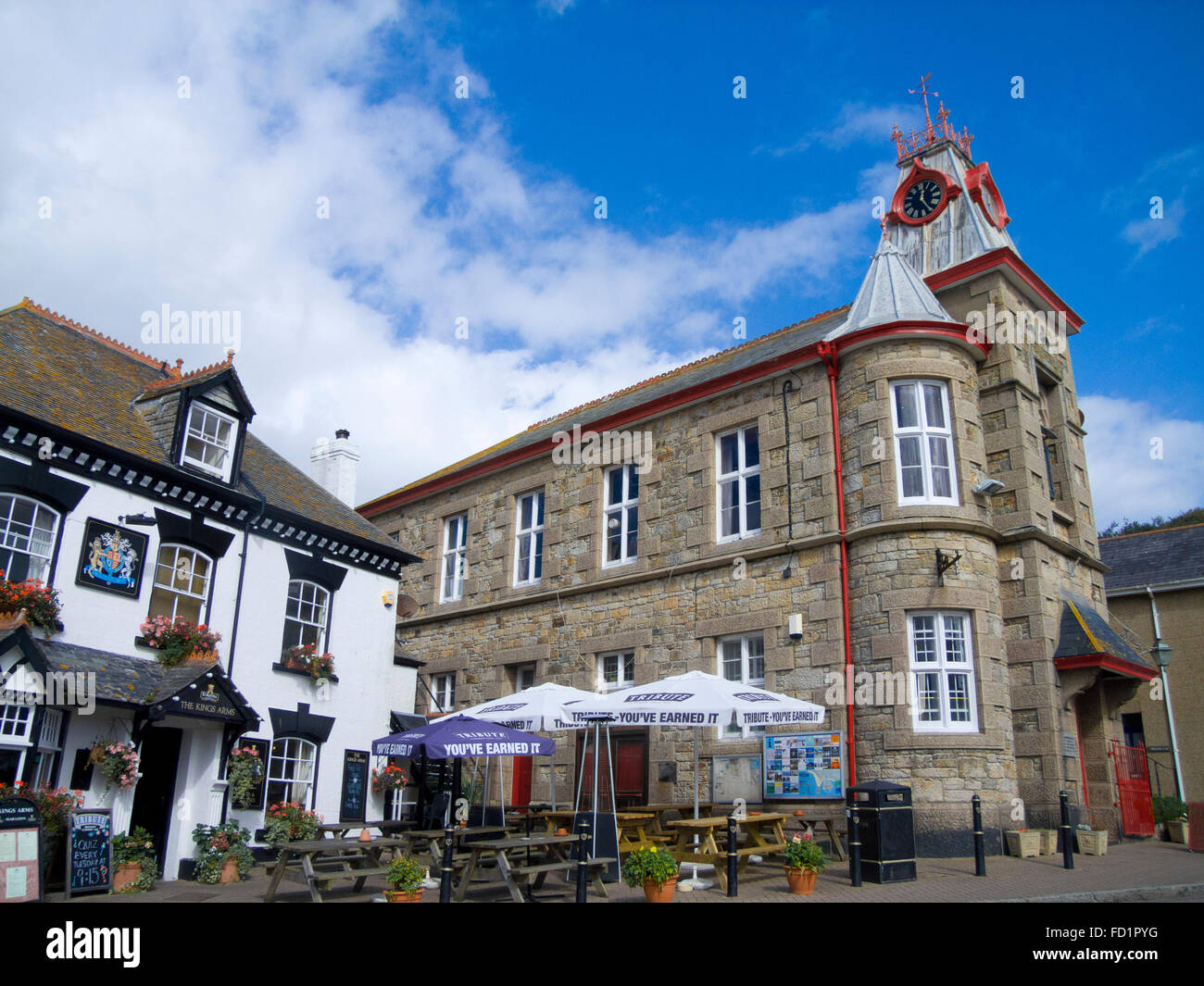 Marazion Town Hall, Marazion, Cornwall, England, UK Stock Photo - Alamy
