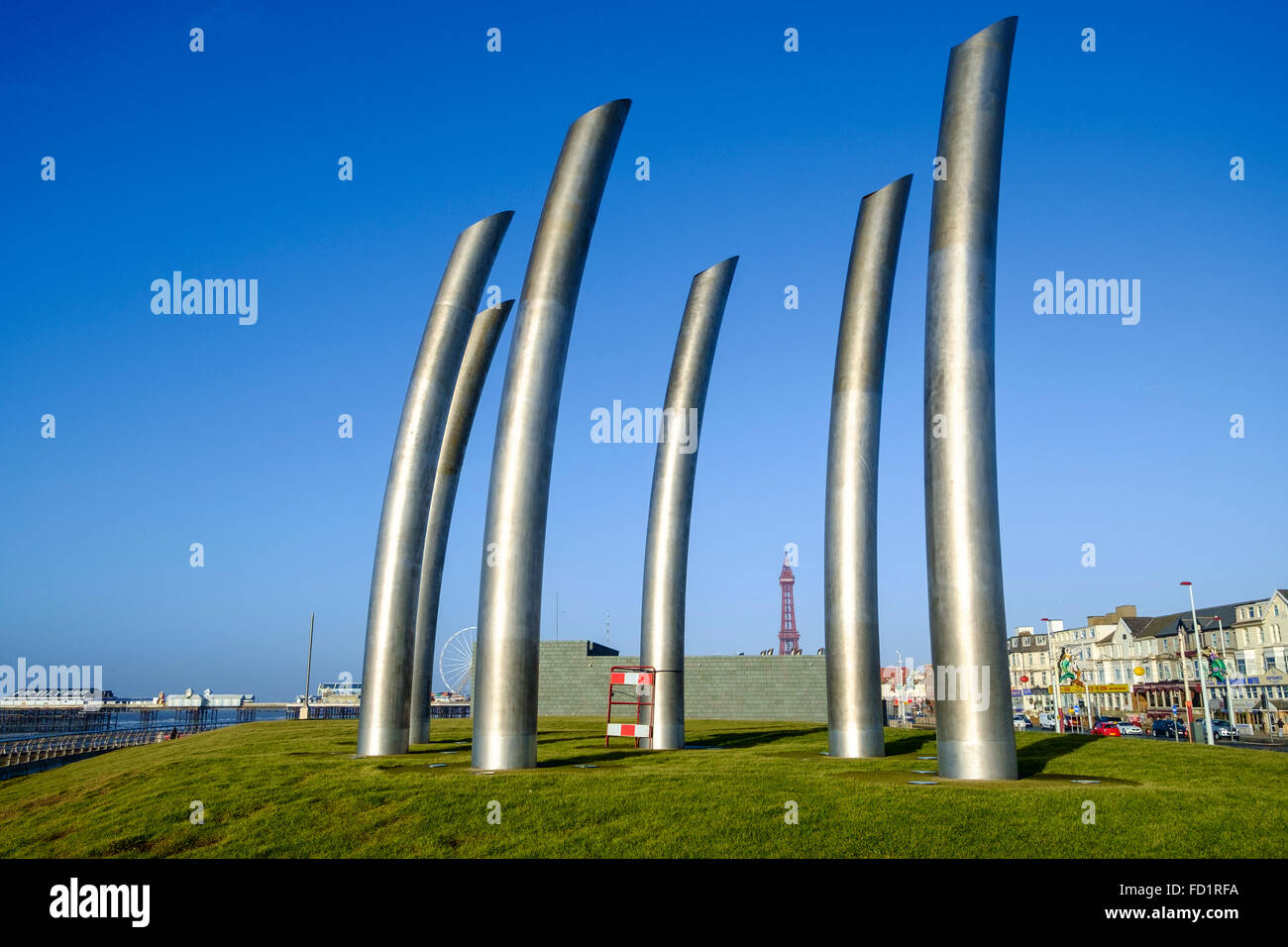 Manchester Square Pumping Station vents on Blackpool promenade with the ...