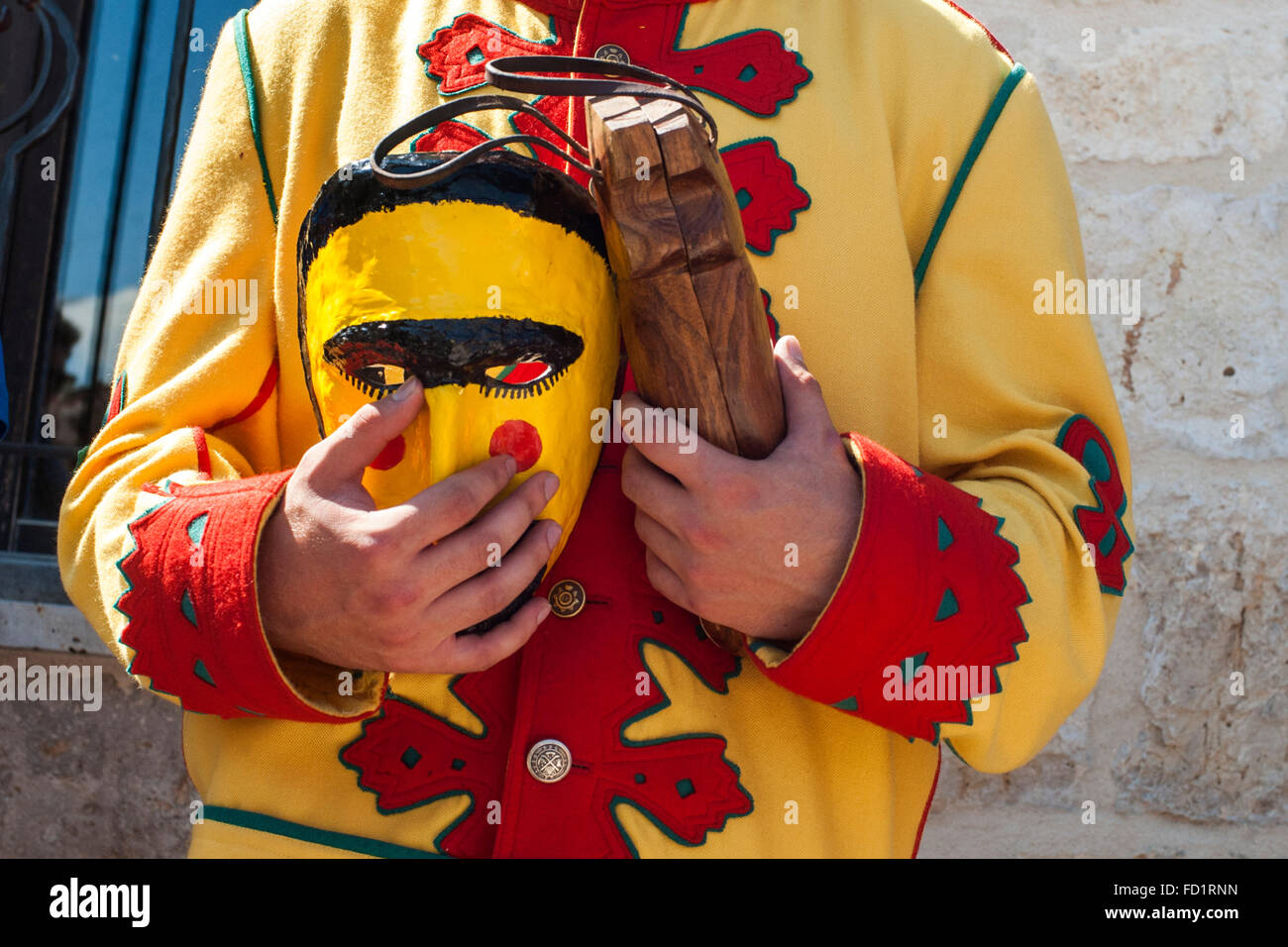 Detail of a kind of mask and carrying castanets The colacho, burlesque ...