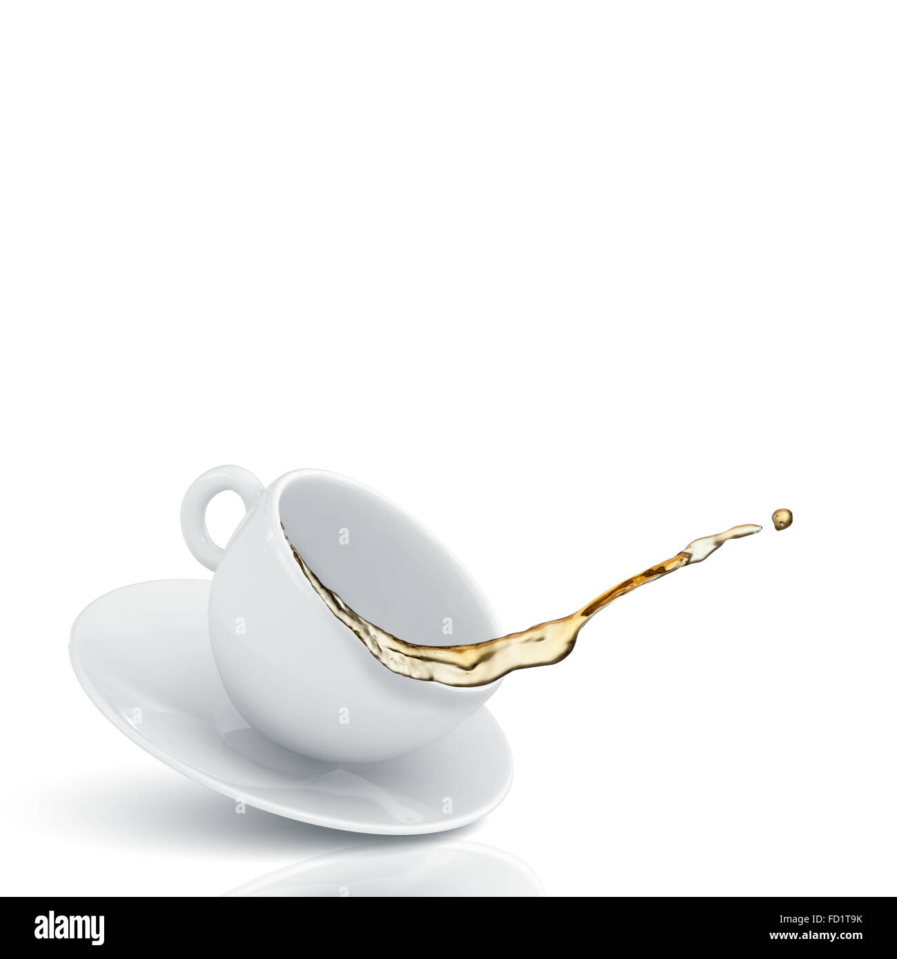 Close up image with falling cup of tea Stock Photo - Alamy
