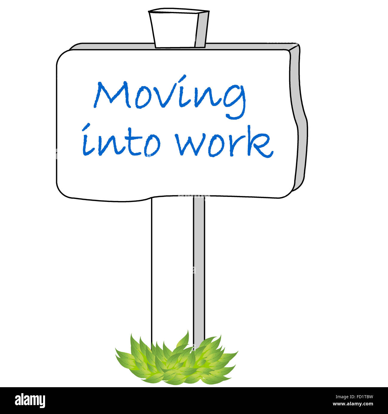 Sign Post - moving into work Stock Photo - Alamy