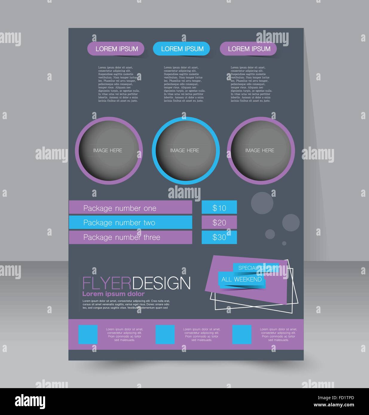 Flyer design template. Annual report cover. Brochure background Stock ...