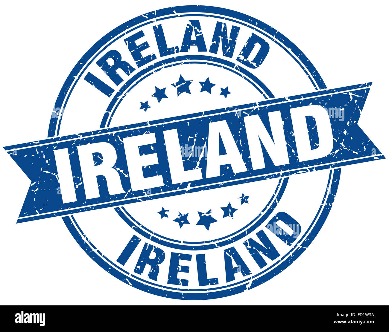 Ireland blue round grunge vintage ribbon stamp Stock Photo - Alamy