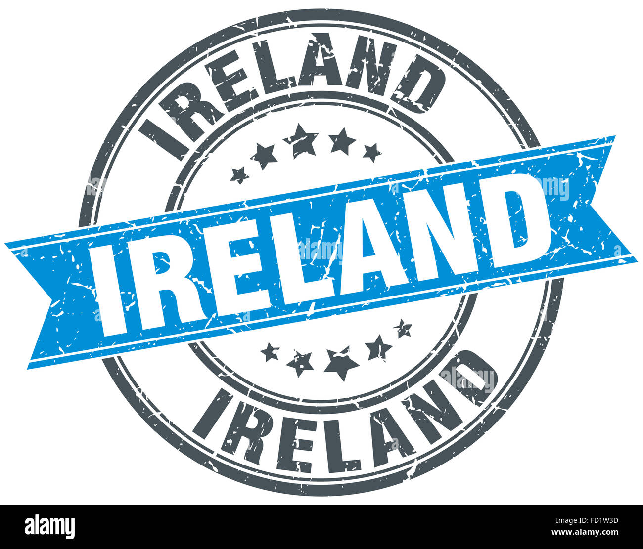 Ireland blue round grunge vintage ribbon stamp Stock Photo - Alamy