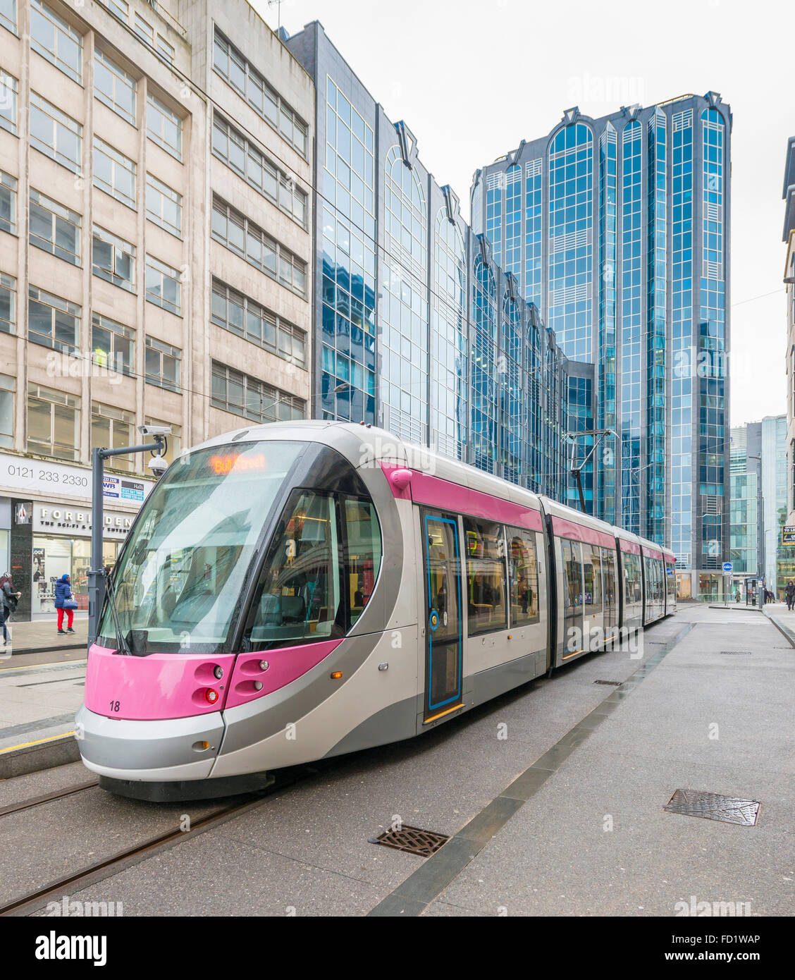A tram in Birmingham, England, UK Stock Photo - Alamy