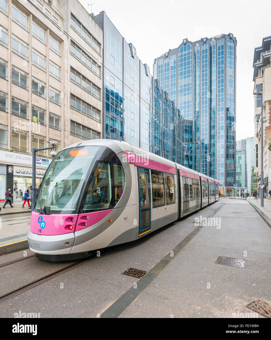 A tram in Birmingham, England, UK Stock Photo - Alamy