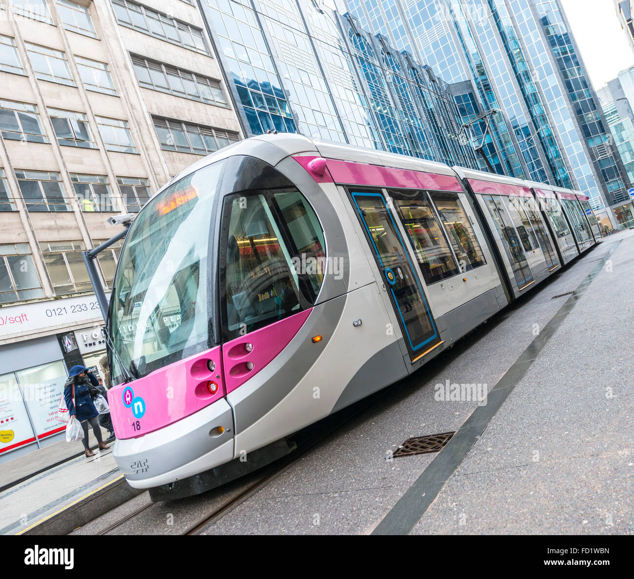 A tram in Birmingham, England, UK Stock Photo - Alamy