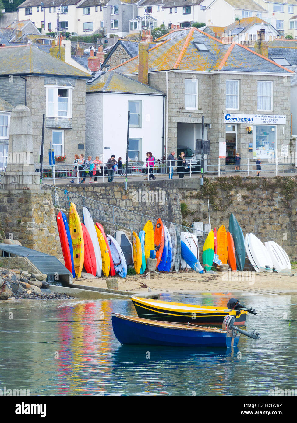 Mousehole Village Harbour & Seafront, Cornwall, England, UK Stock Photo ...