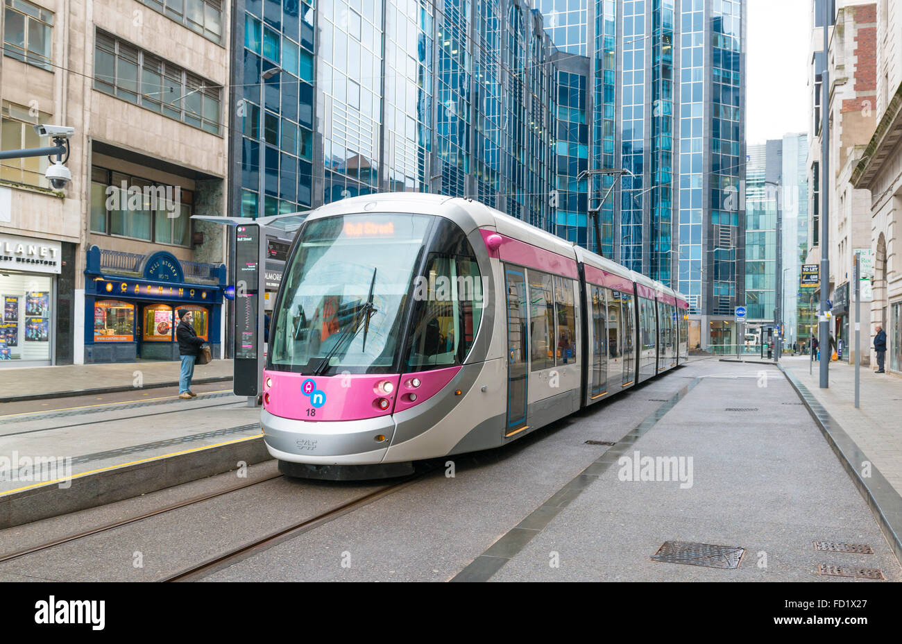 A tram in Birmingham, England, UK Stock Photo - Alamy