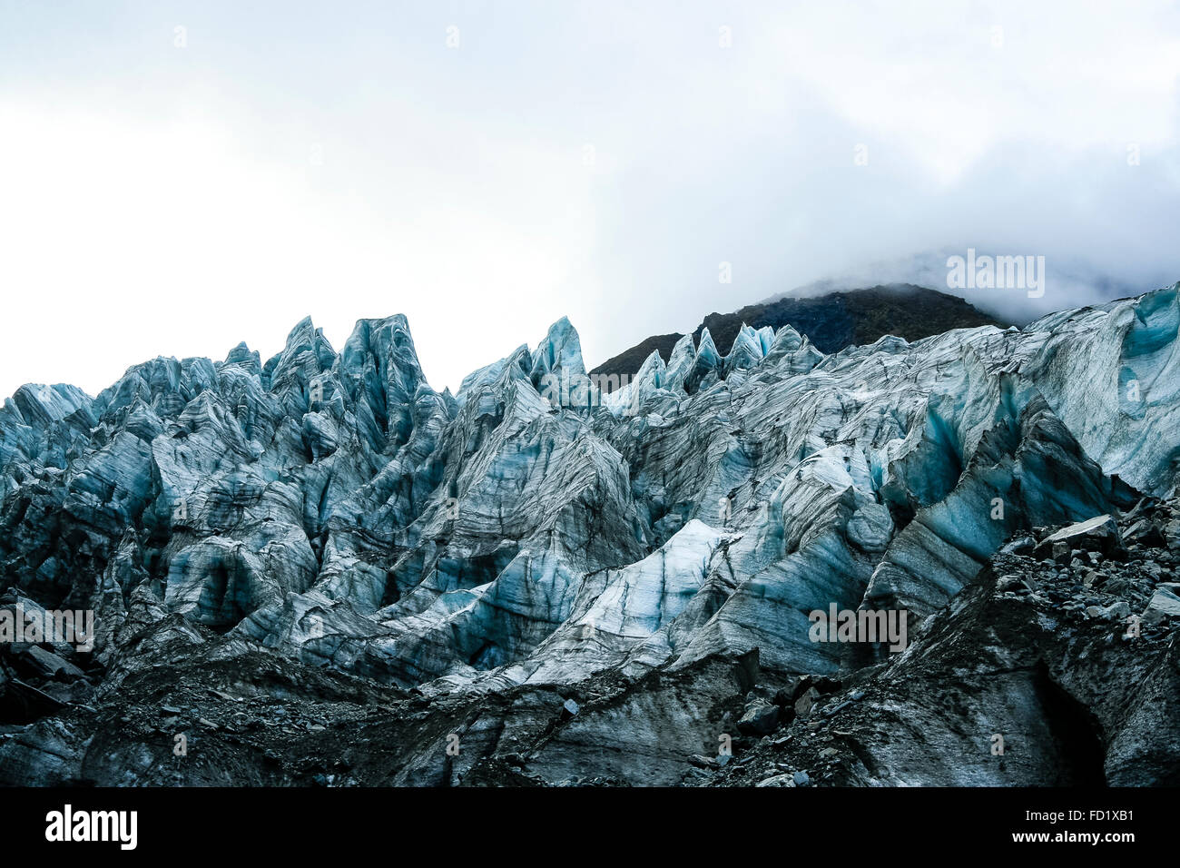 Franz Josef Glacier, New Zealand. Detail of blue glacier ice Stock ...