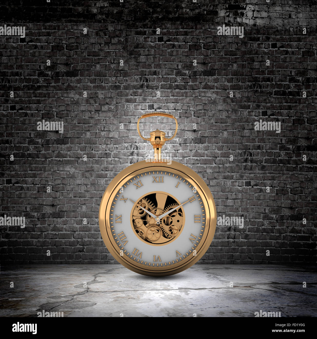 Big old-style pocket watch and many businesspeople around Stock Photo ...