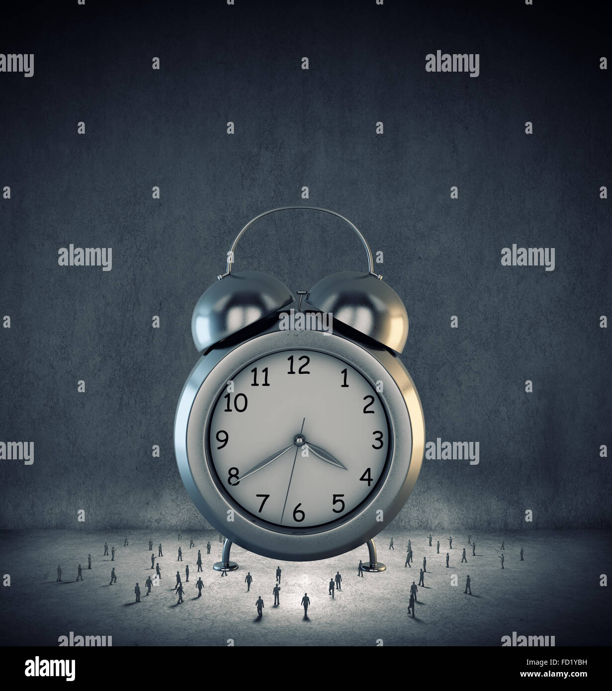 Big old-style clock and many businesspeople around Stock Photo - Alamy