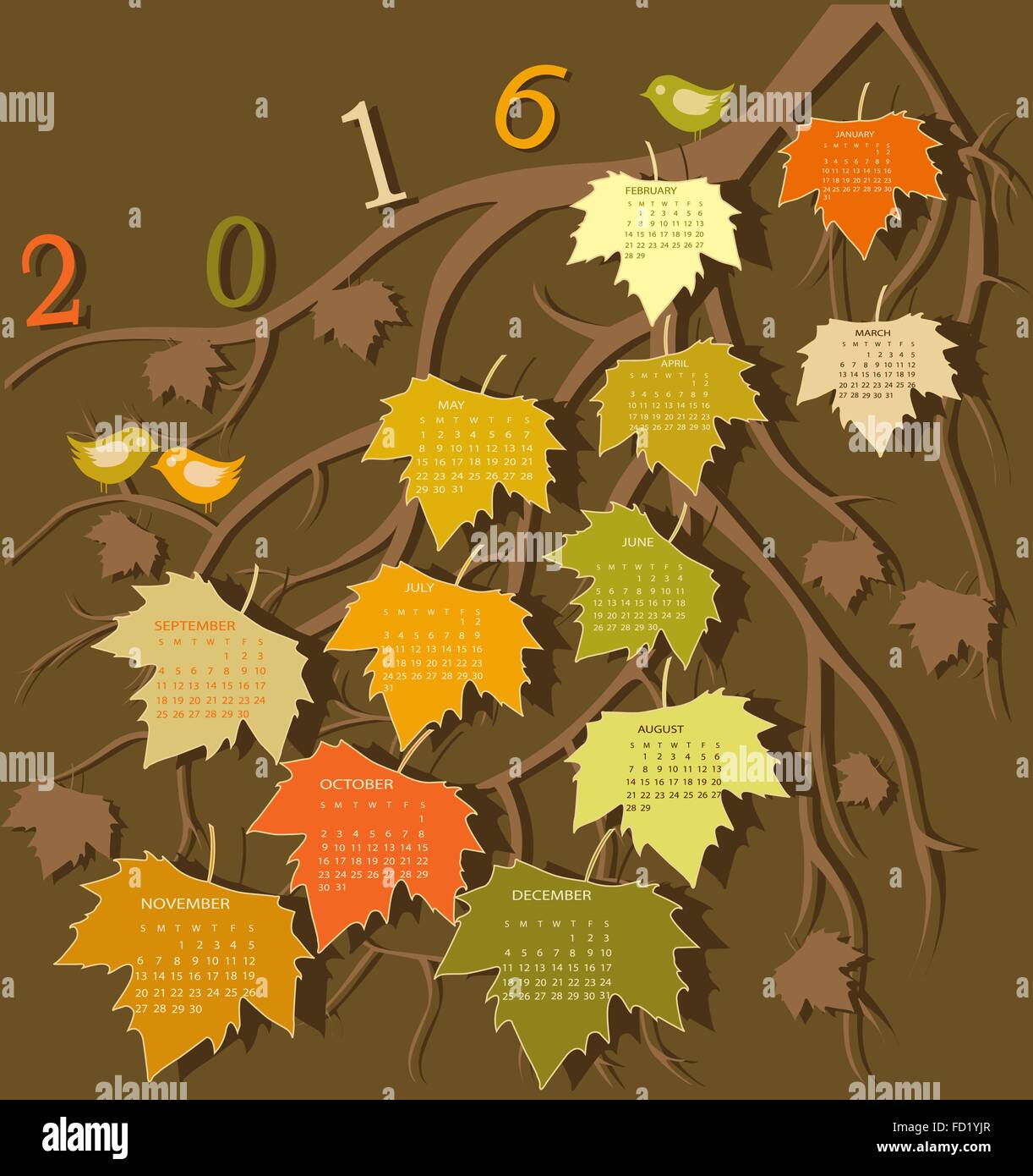 Calendar 2016 year Stock Vector Images - Alamy