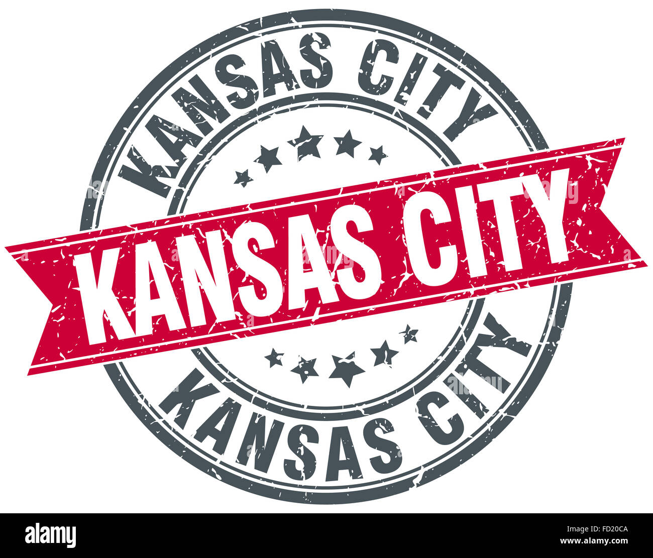 Kansas City red round grunge vintage ribbon stamp Stock Photo - Alamy
