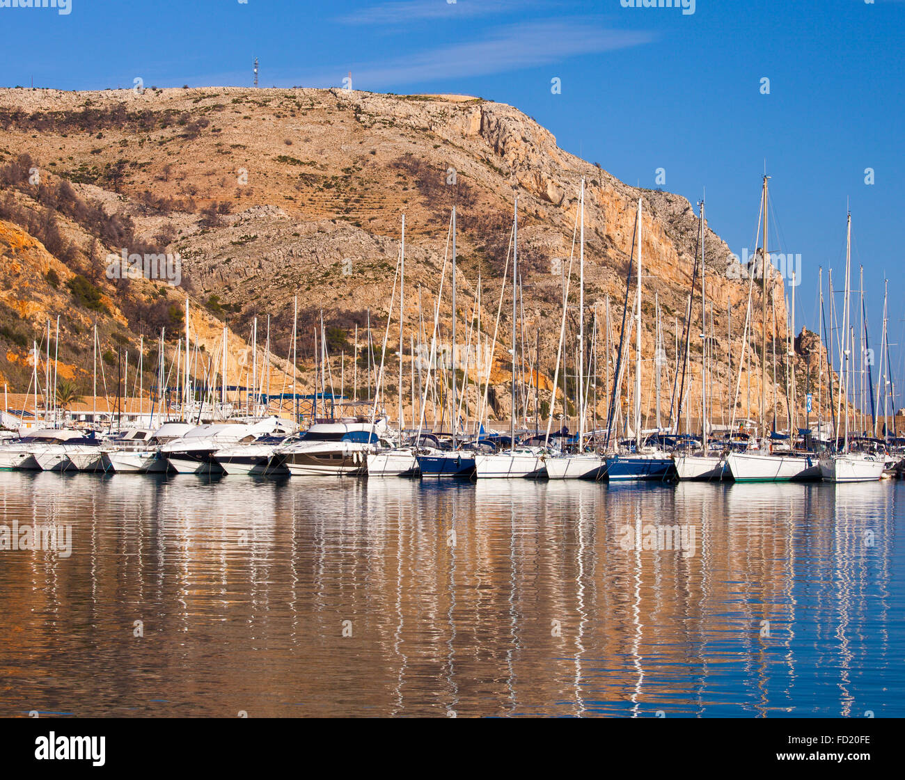 Yachts in a Spanish harbour Stock Photo - Alamy