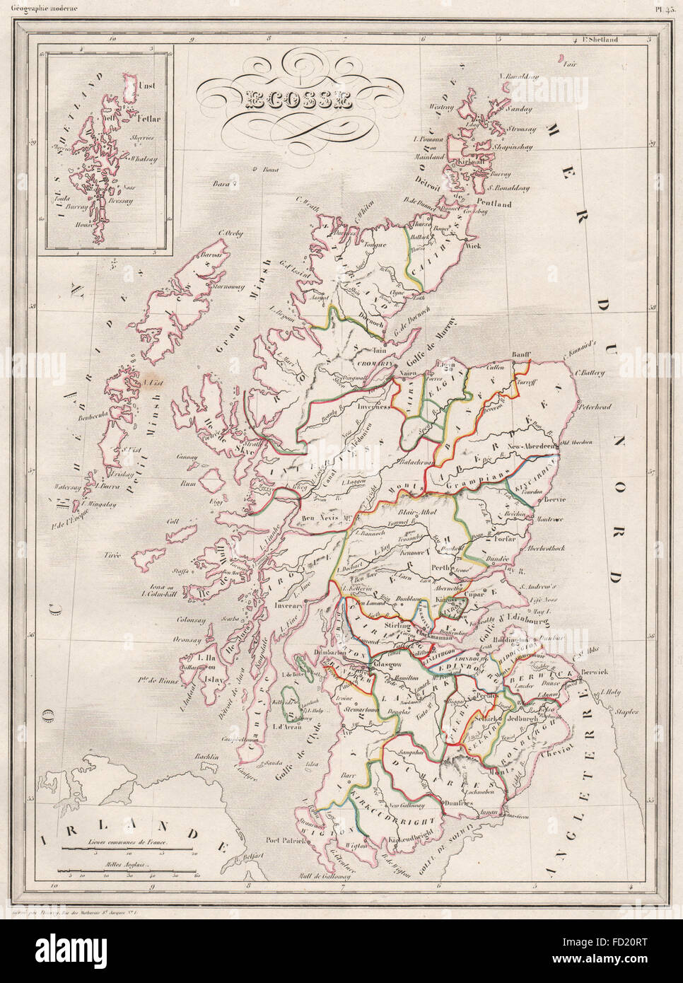 Scotland map outline hi-res stock photography and images - Alamy