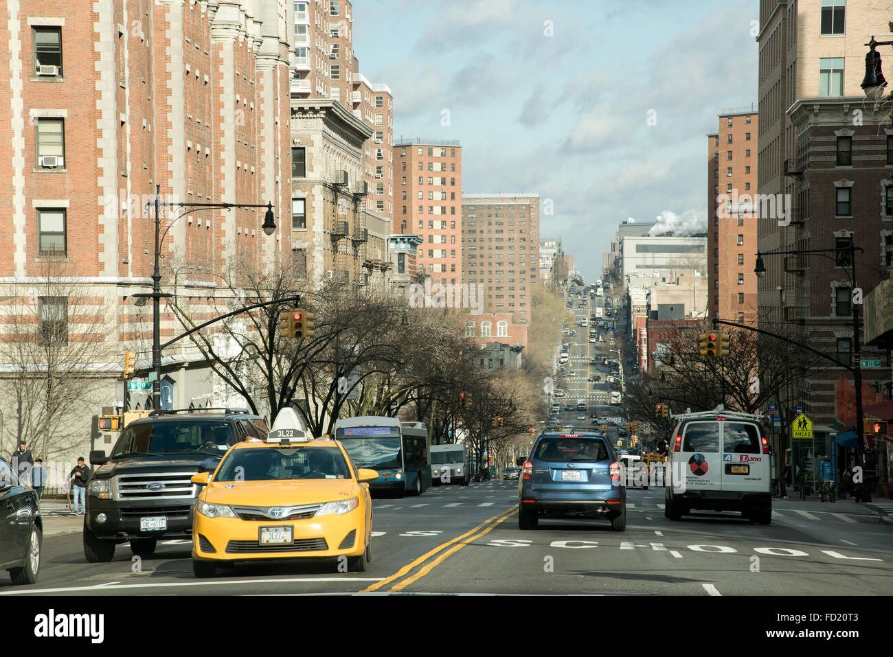 Traffic flow on Amsterdam Avenue in upper Manhattan New York USA Stock ...