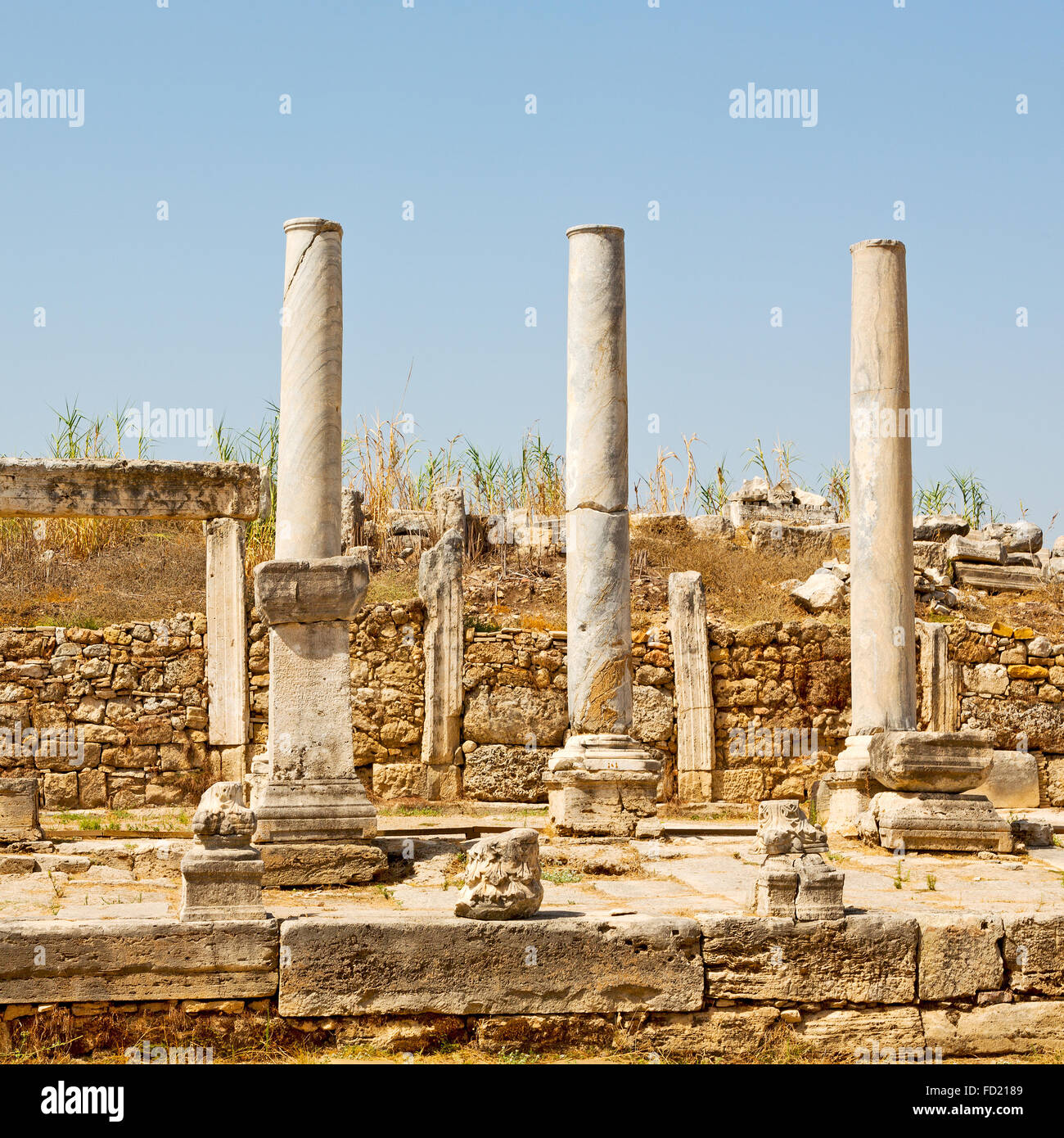 old construction in asia turkey the column and the roman temple Stock ...