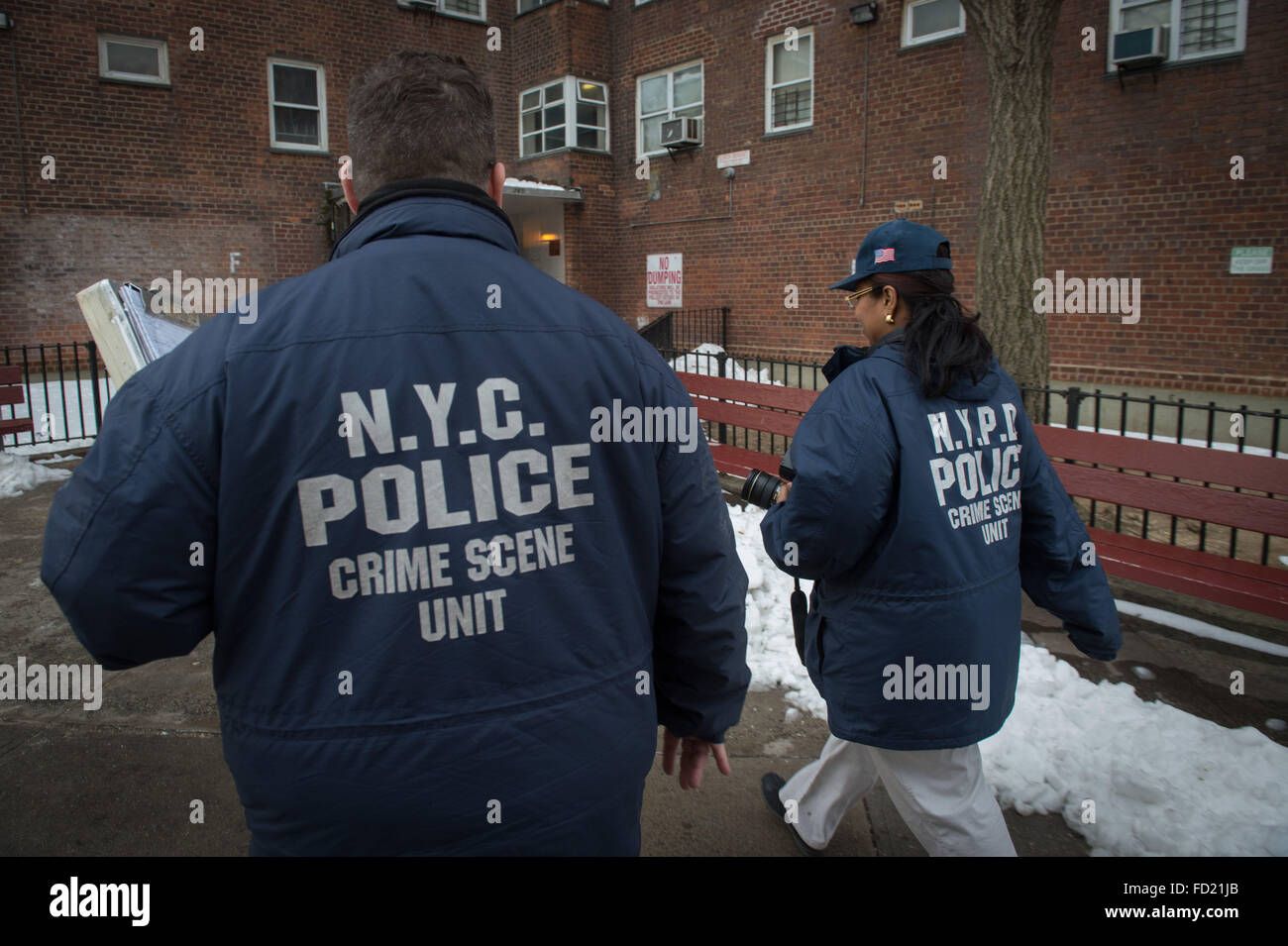 New York Ny Usa 26th Jan 2016 Nypd Crime Scene Unit Arrives To The